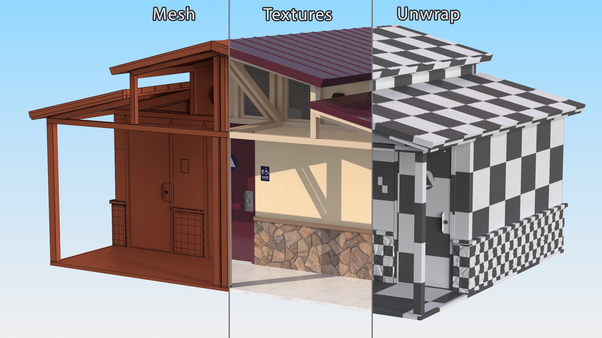 3D Public Restroom Building - TurboSquid 2259976