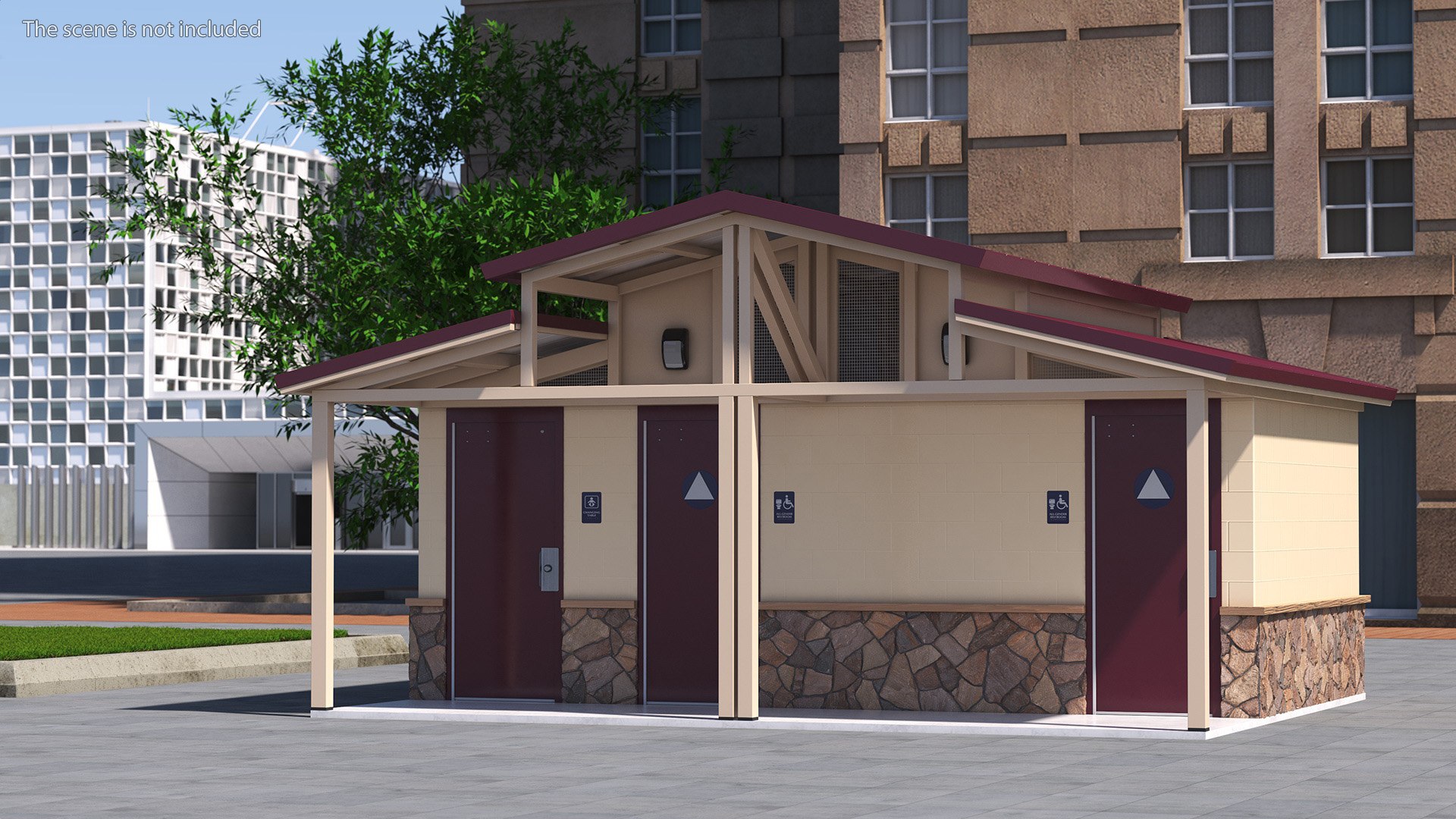 3D Public Restroom Building - TurboSquid 2259976