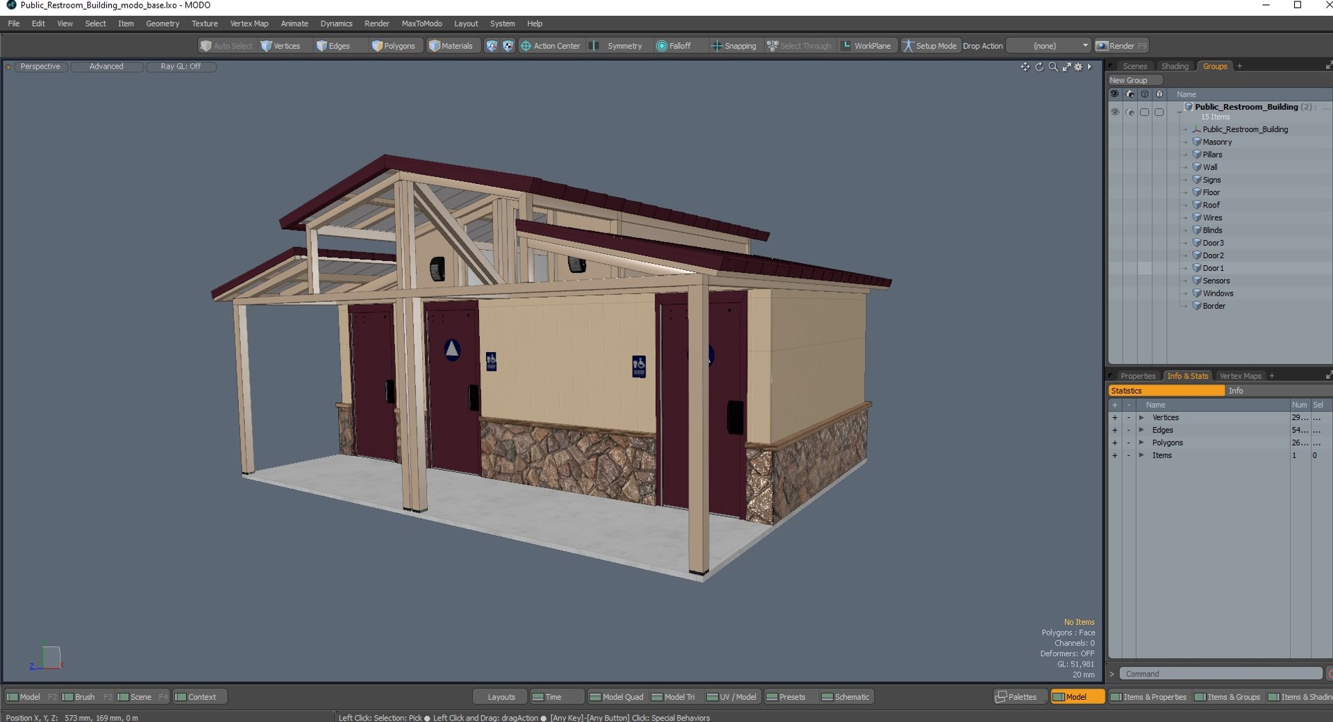 3D Public Restroom Building - TurboSquid 2259976