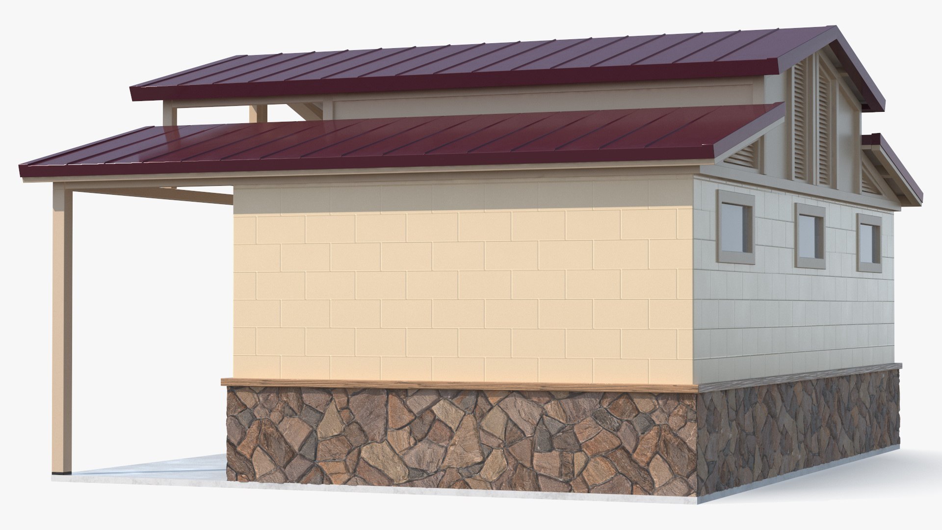 3D Public Restroom Building - TurboSquid 2259976