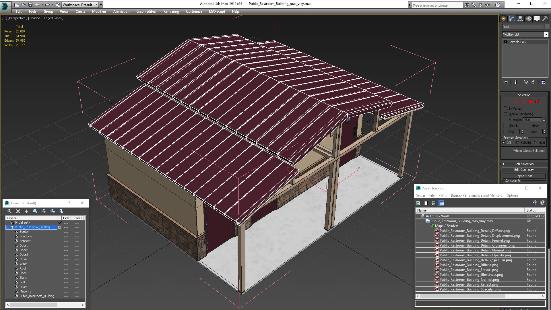3D Public Restroom Building - TurboSquid 2259976