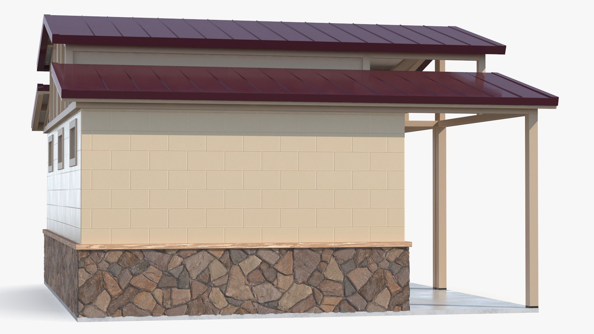 3D Public Restroom Building - TurboSquid 2259976