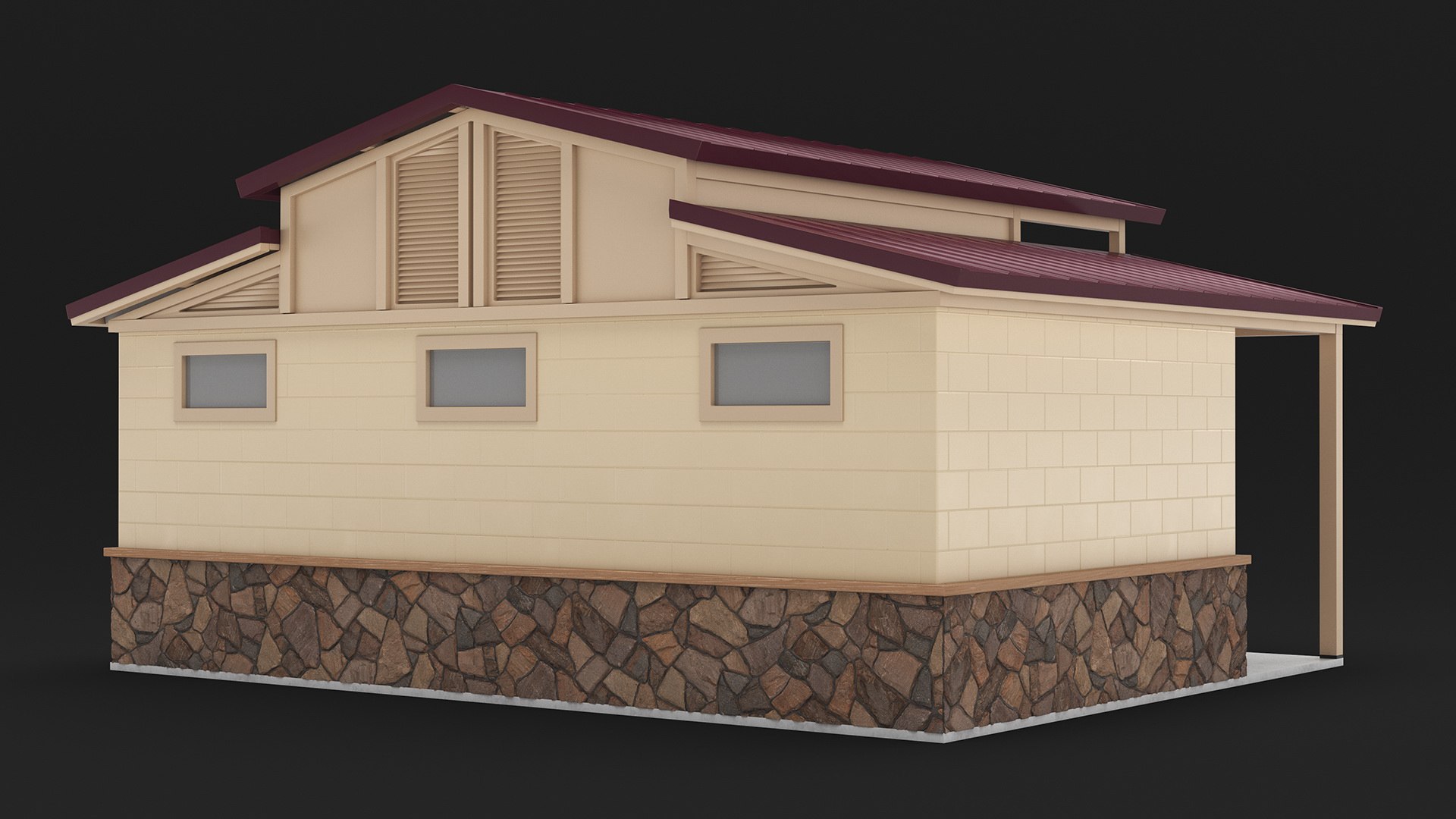 3D Public Restroom Building - TurboSquid 2259976