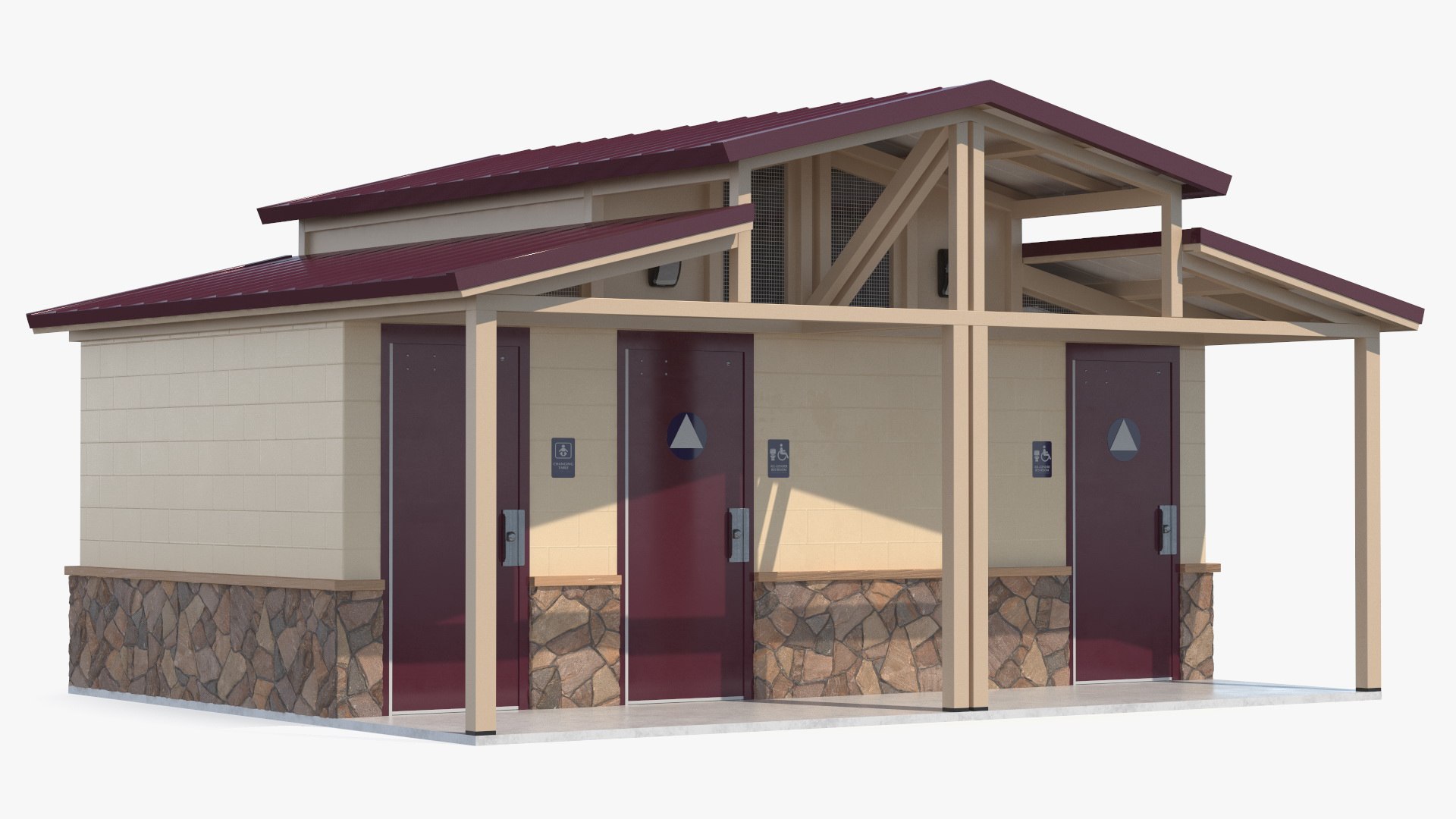 3D Public Restroom Building - TurboSquid 2259976