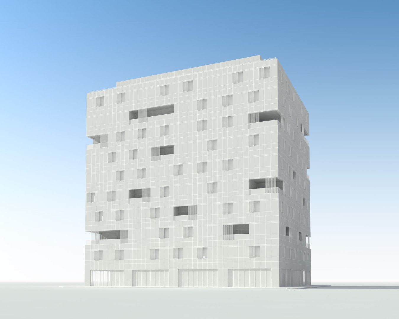 Flat Building Obj