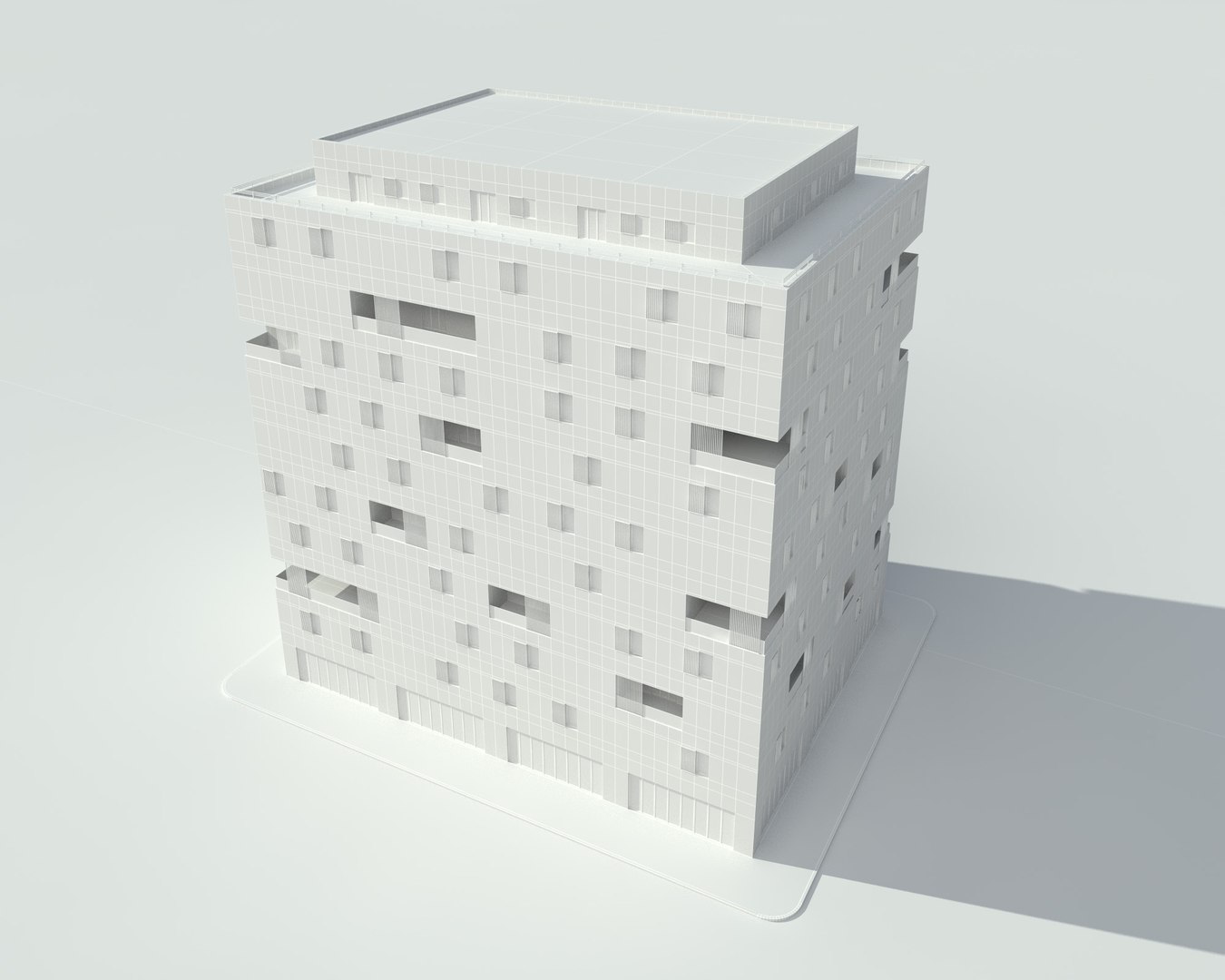 Flat Building Obj