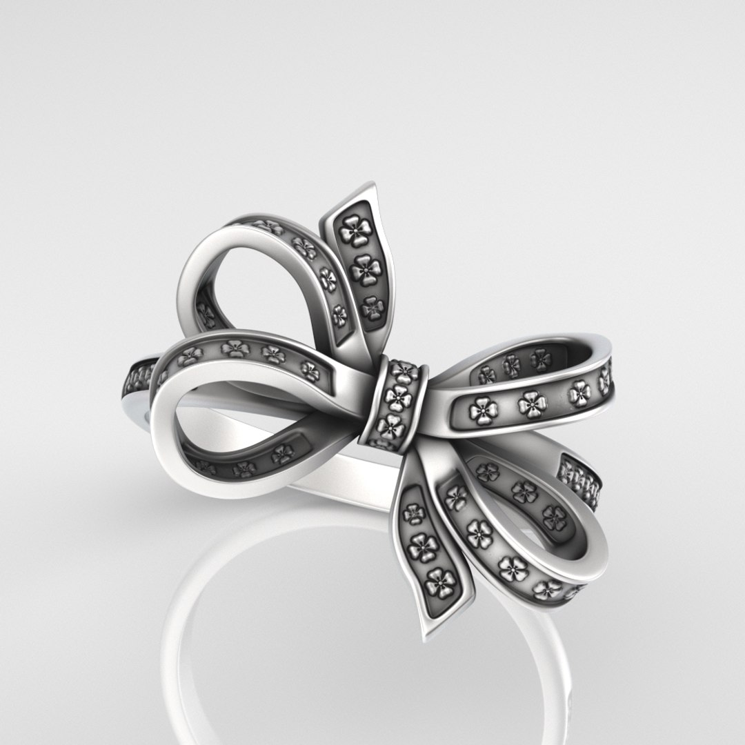 3D Silver Ring Ribbon Model - TurboSquid 1571546