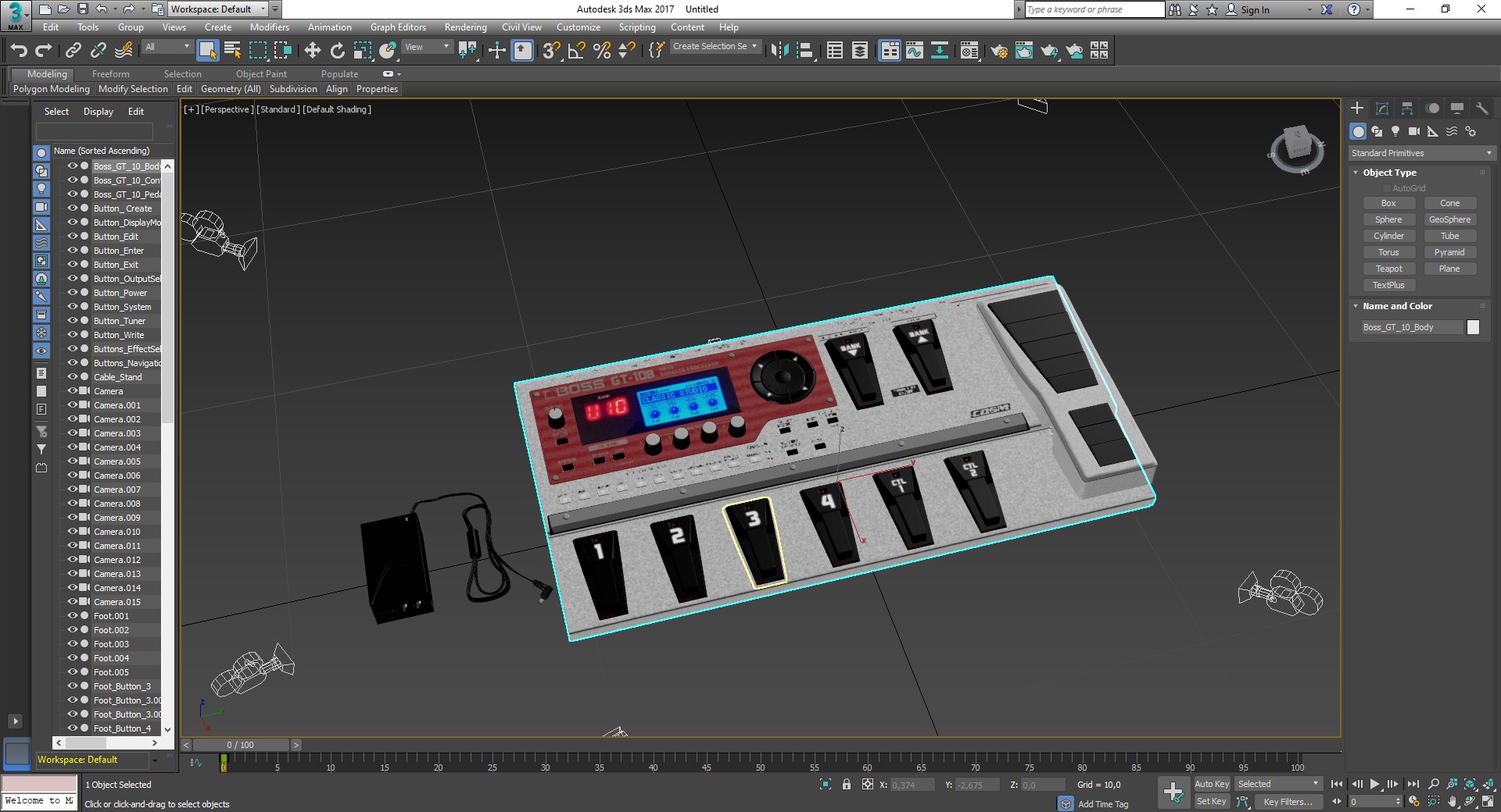 3D Model Boss Gt-10B Bass Guitar Processor - TurboSquid 1850038