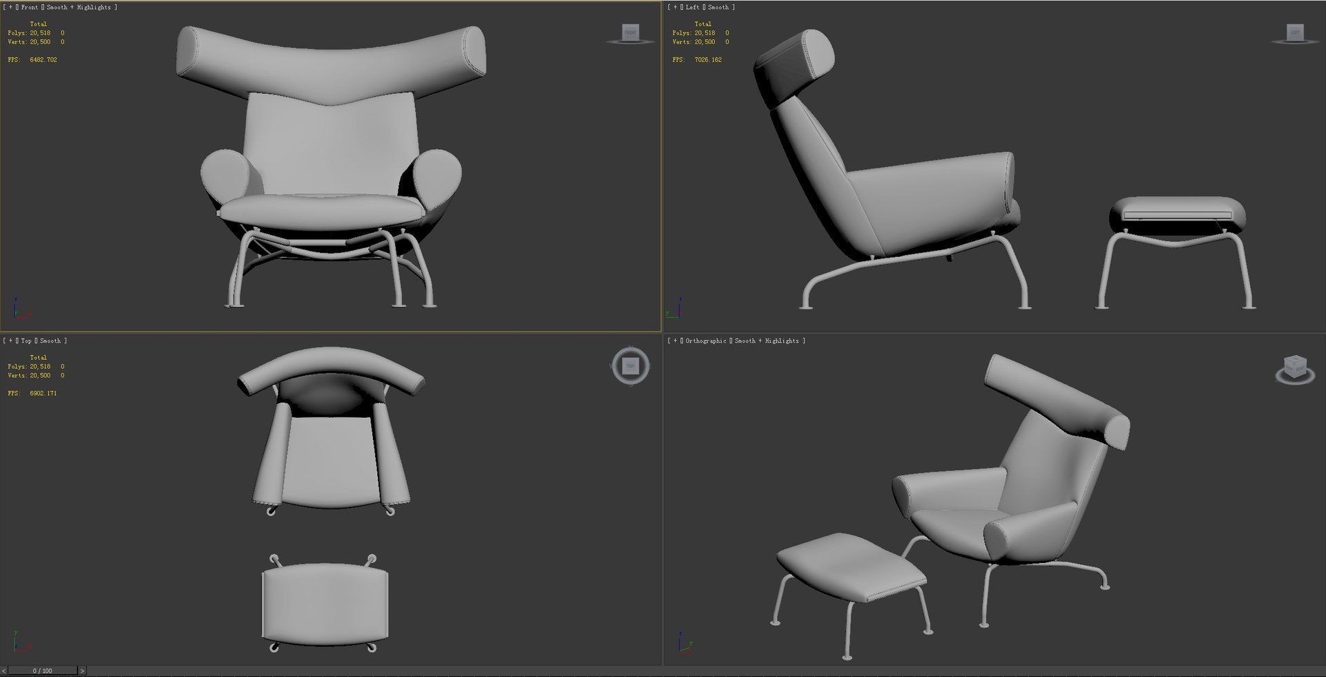 3d Model Of Ox-chair