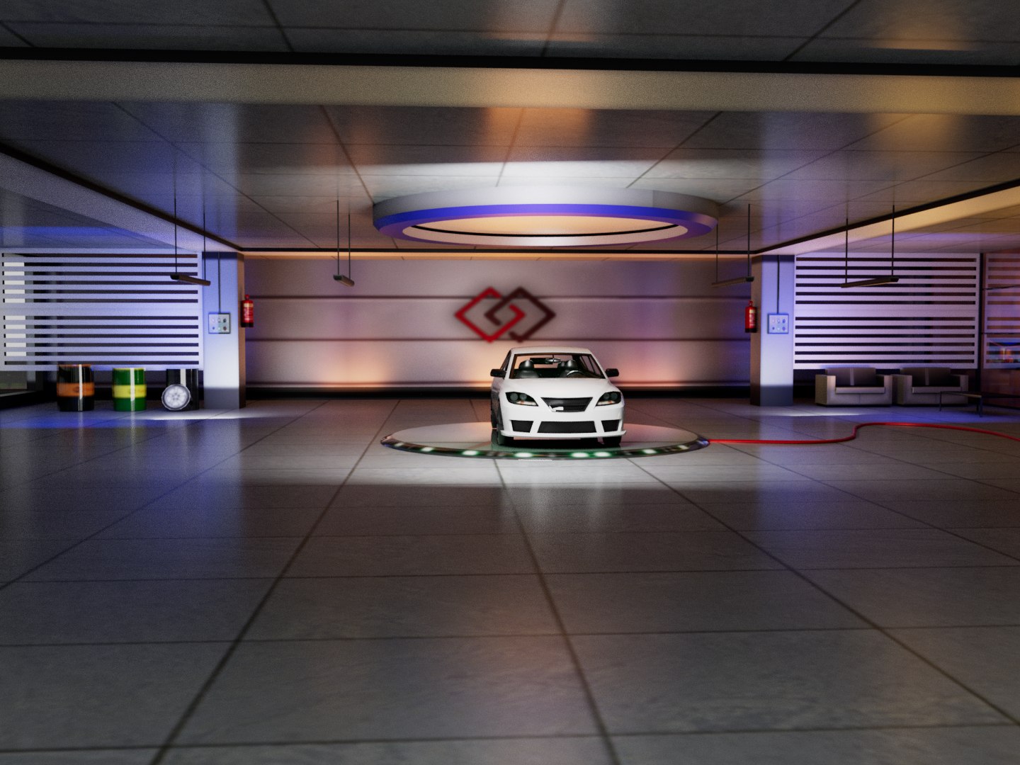 Car Garage Showroom 3D - TurboSquid 2200299