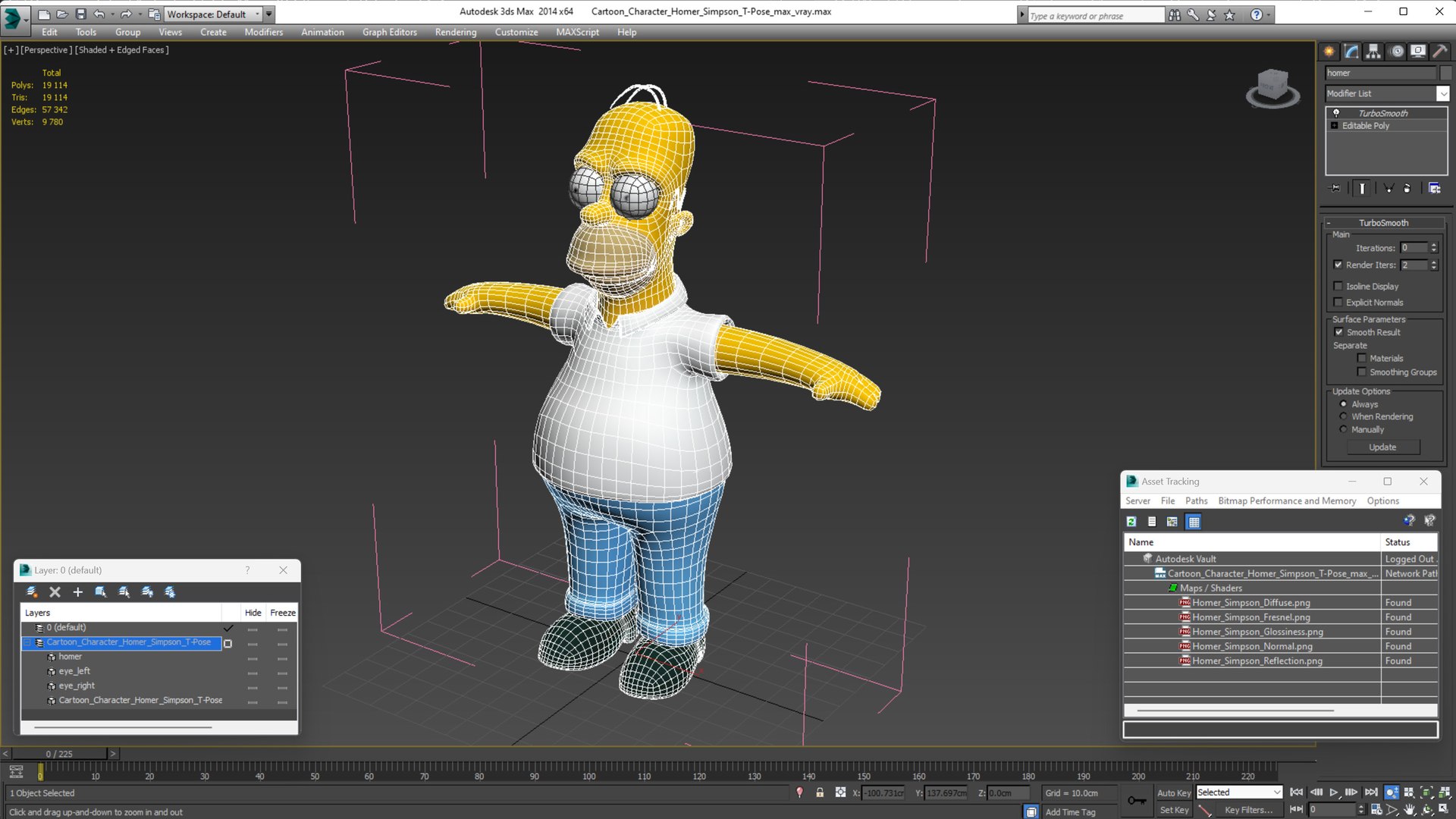 Cartoon Character Homer Simpson T-Pose 3D Model - TurboSquid 2163566