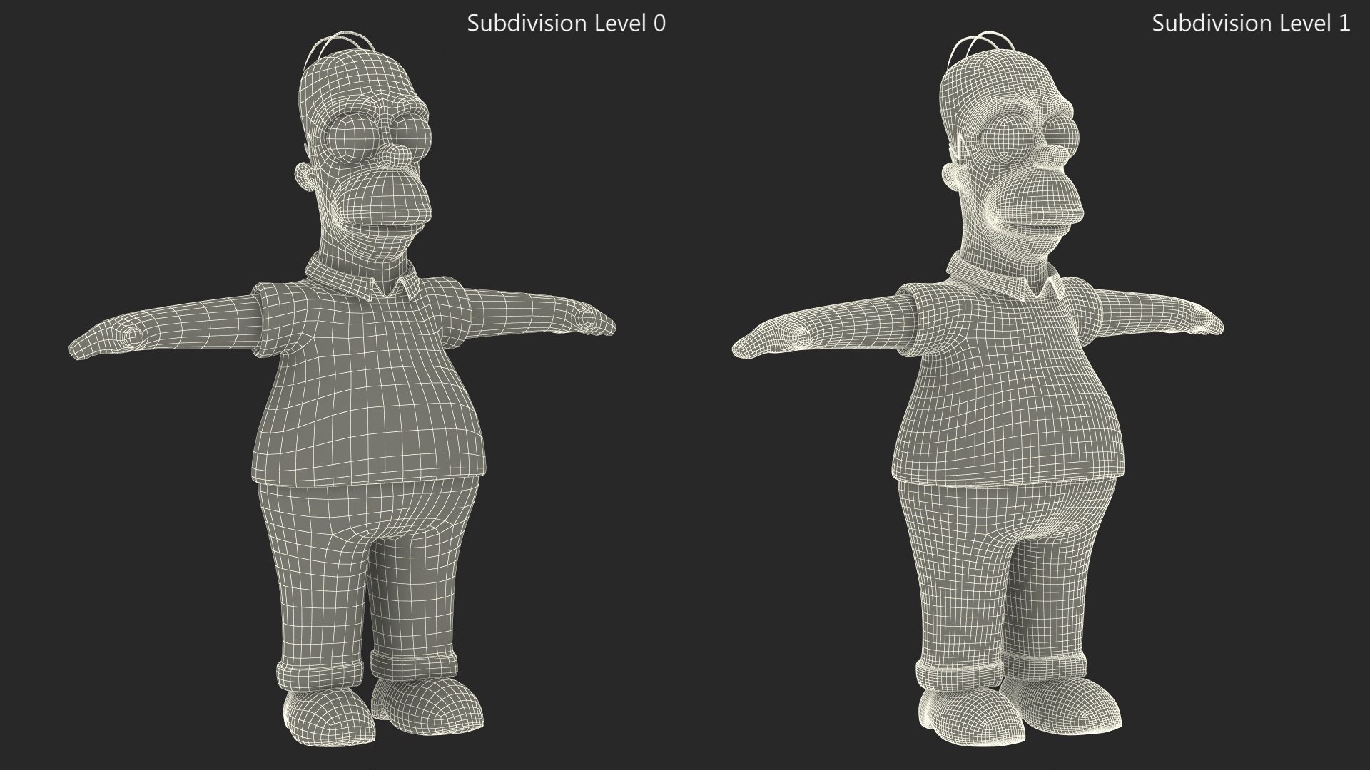 Cartoon Character Homer Simpson T-Pose 3D Model - TurboSquid 2163566