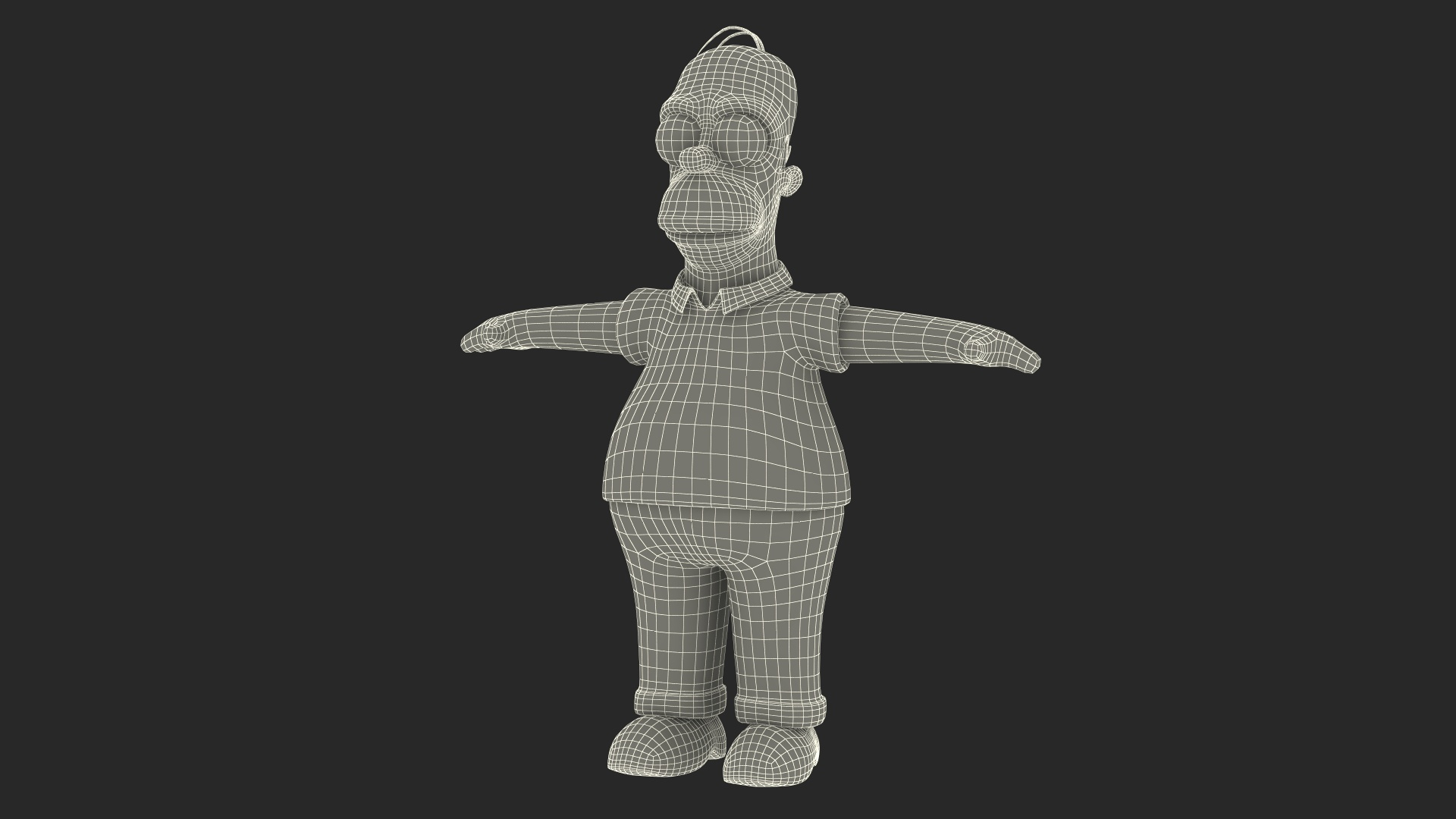 Cartoon Character Homer Simpson T-Pose 3D Model - TurboSquid 2163566