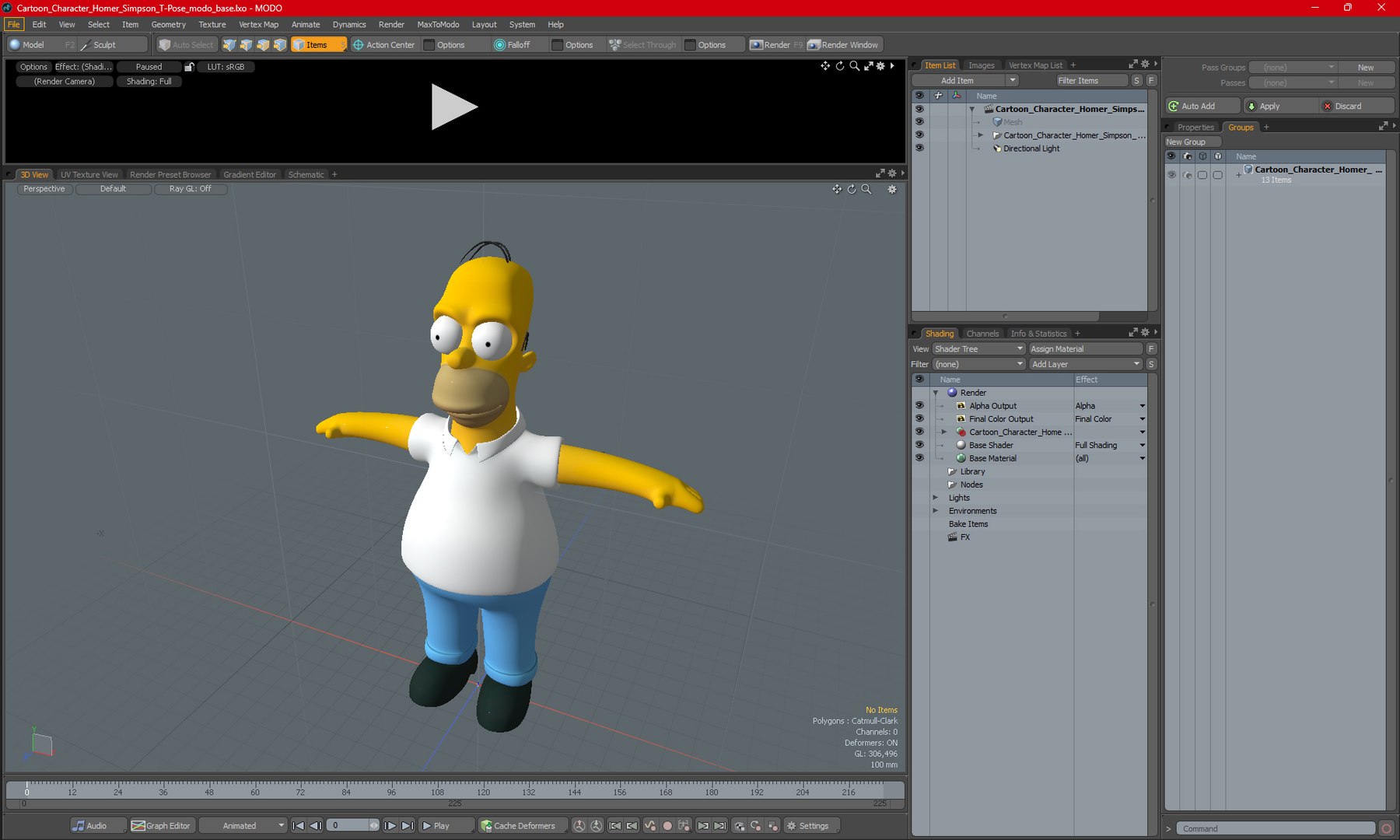 Cartoon Character Homer Simpson T-Pose 3D model - TurboSquid 2163566