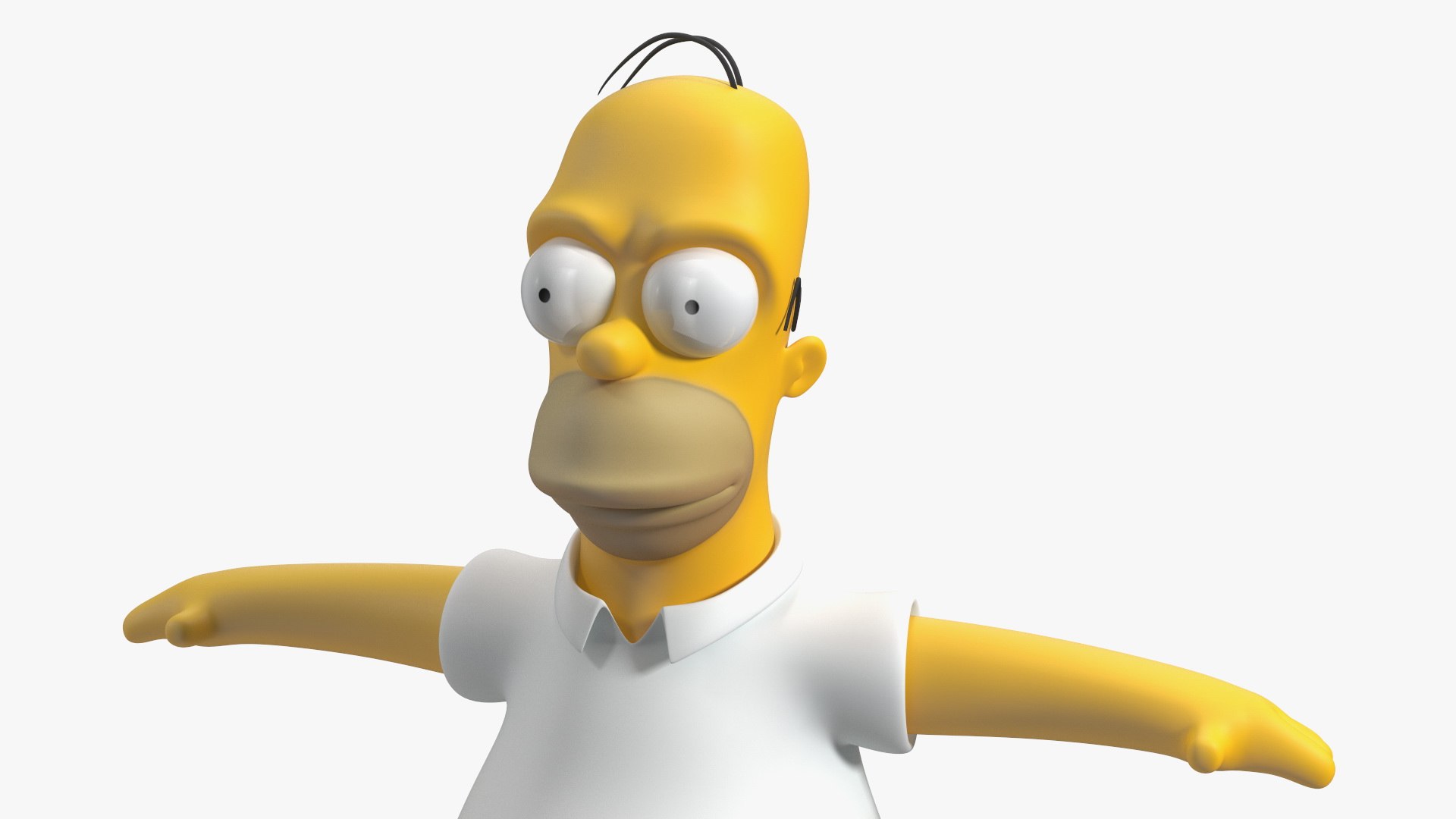 Cartoon Character Homer Simpson T-Pose 3D Model - TurboSquid 2163566