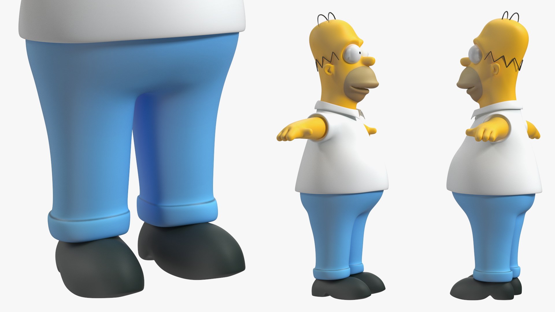 Cartoon Character Homer Simpson T-Pose 3D Model - TurboSquid 2163566
