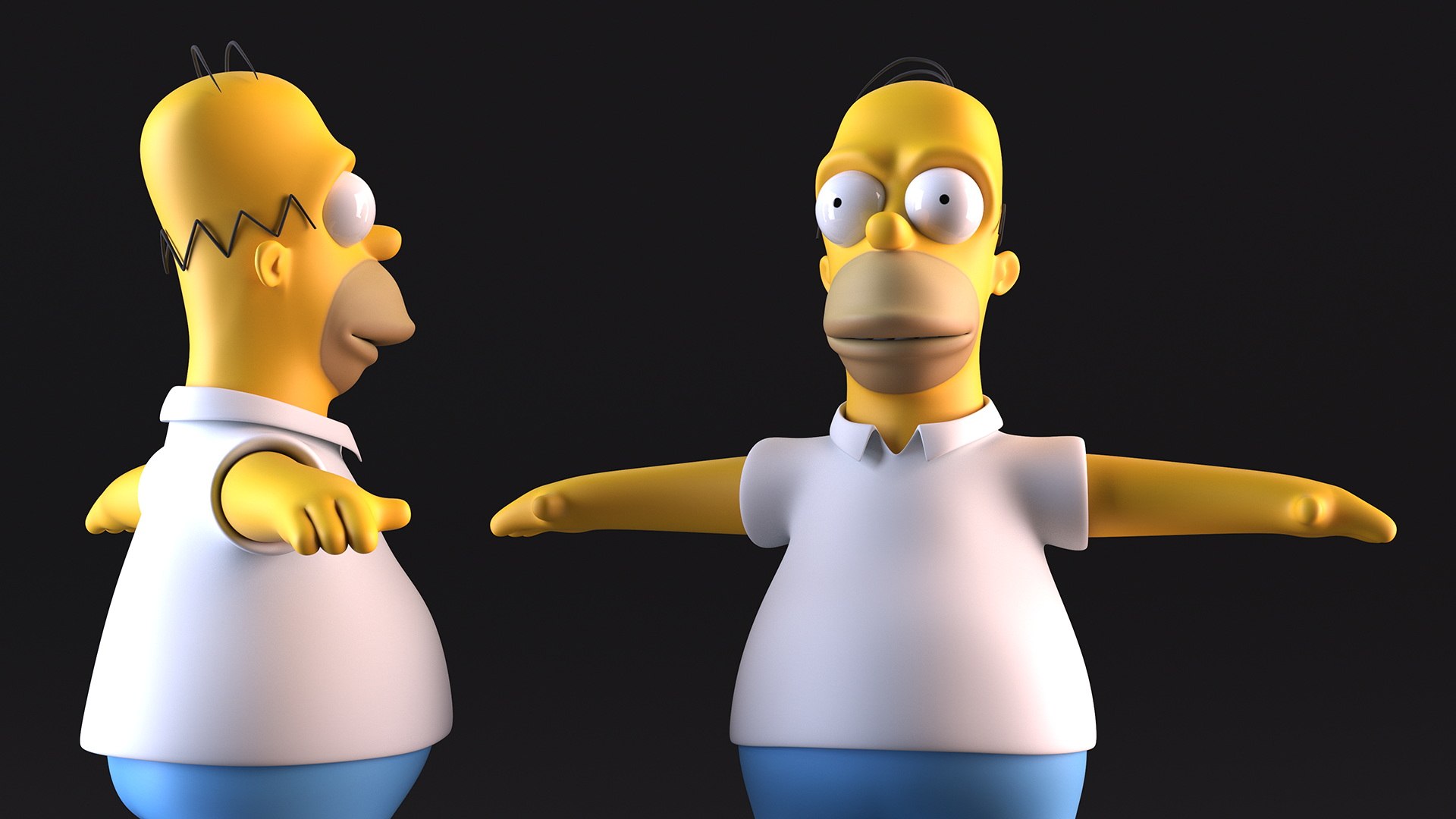 Cartoon Character Homer Simpson T-Pose 3D Model - TurboSquid 2163566