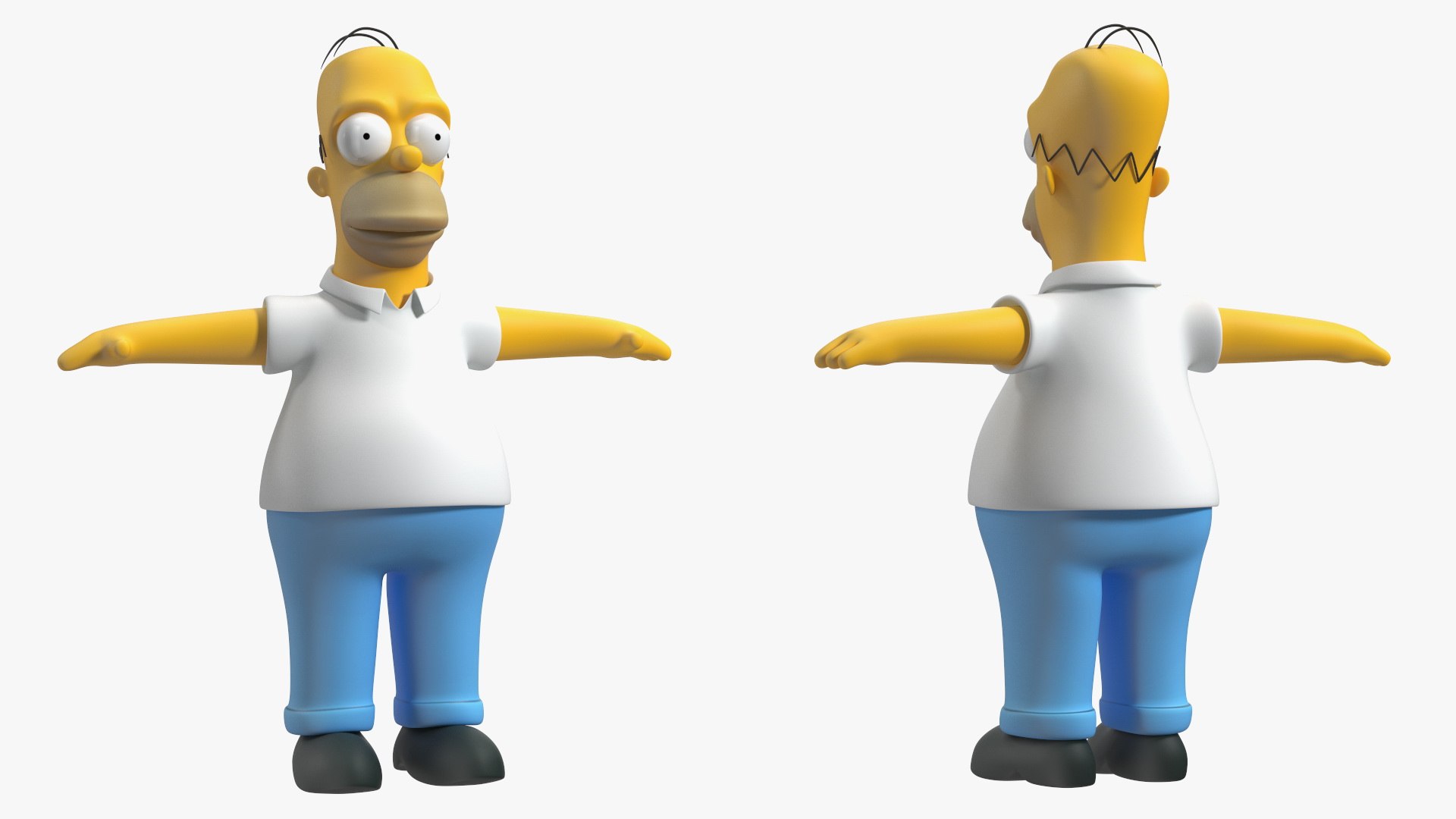 Cartoon Character Homer Simpson T-Pose 3D Model - TurboSquid 2163566
