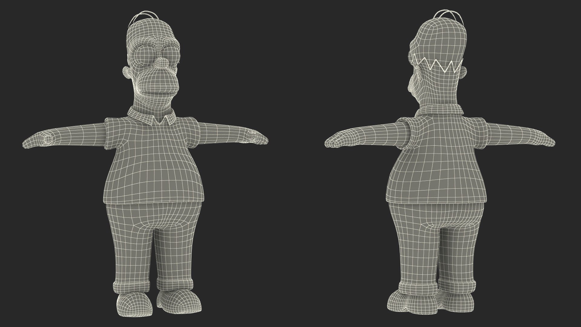 Cartoon Character Homer Simpson T-Pose 3D model - TurboSquid 2163566