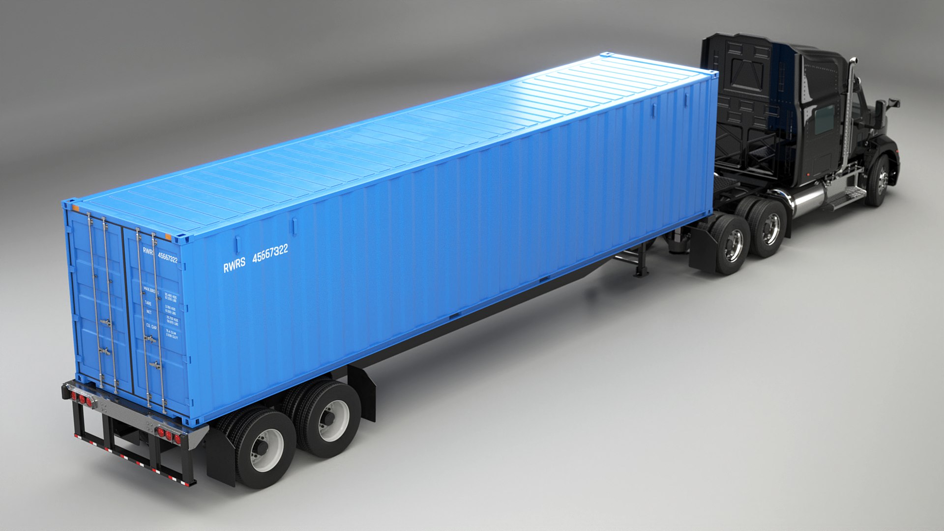 3D Generic Semi Truck With ISO Shipping Container Trailer - TurboSquid ...