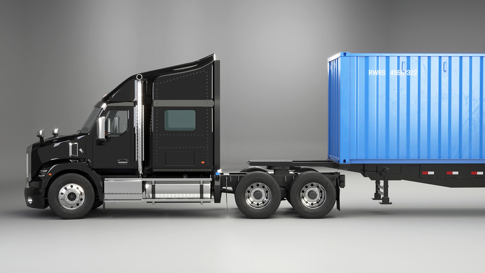 3D Generic Semi Truck With ISO Shipping Container Trailer - TurboSquid ...