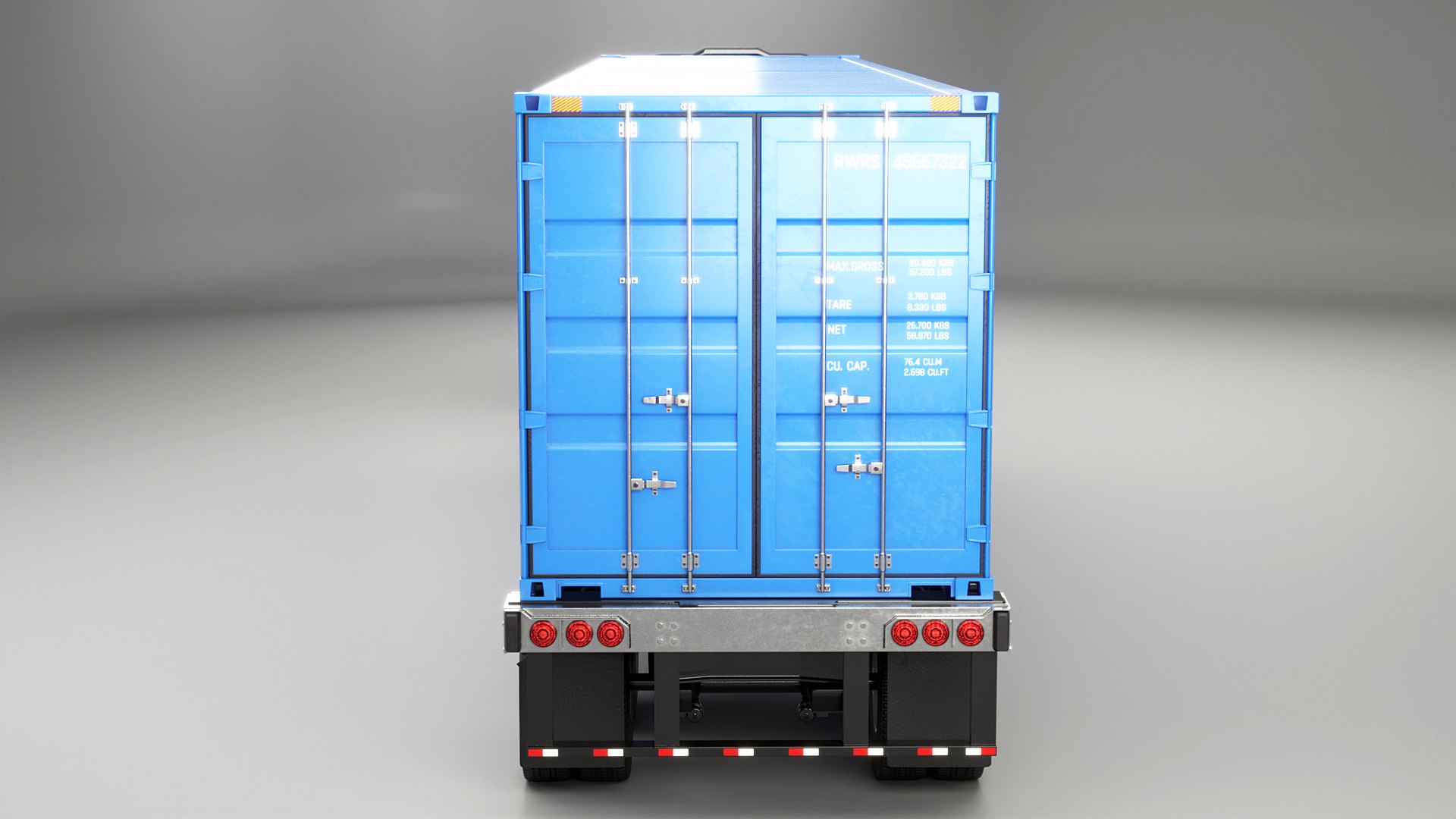 3D Generic Semi Truck With ISO Shipping Container Trailer - TurboSquid ...
