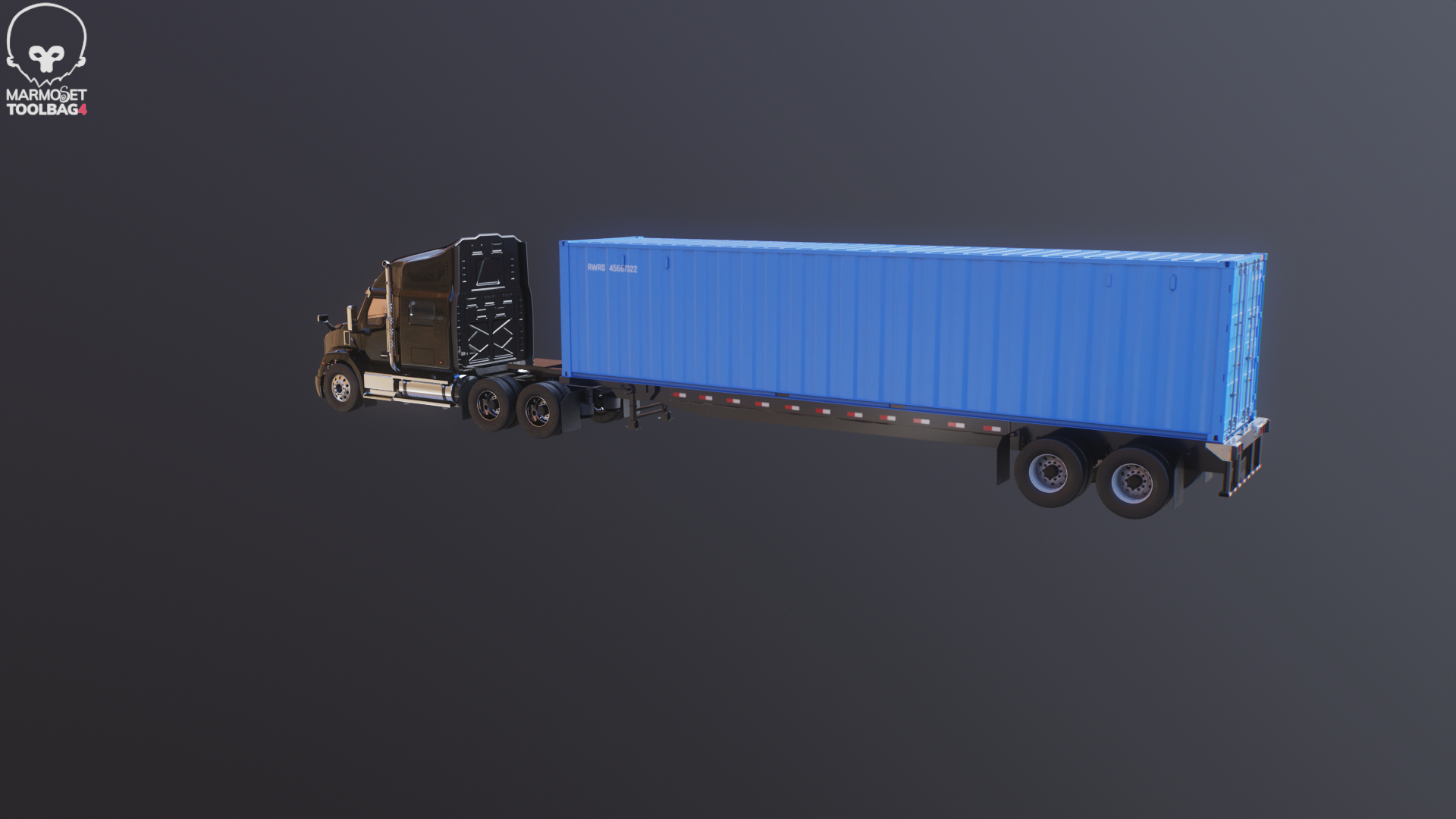 3D Generic Semi Truck With ISO Shipping Container Trailer - TurboSquid ...