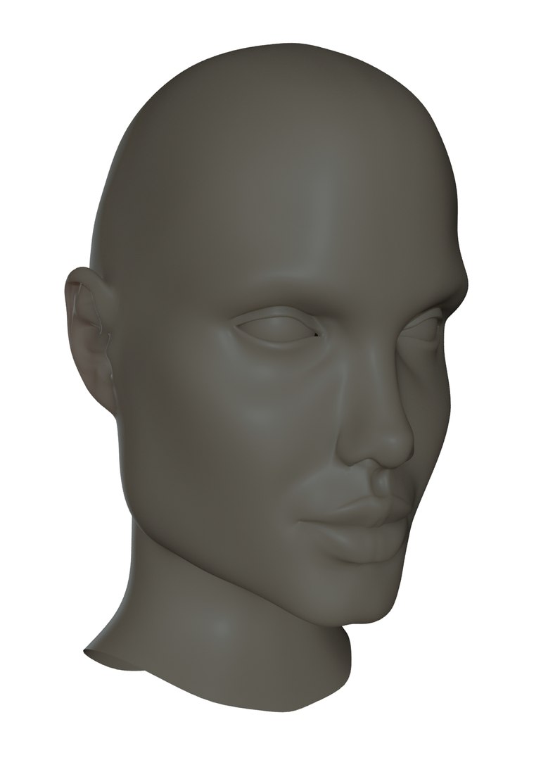 Realistic Head Angelina 3d Obj