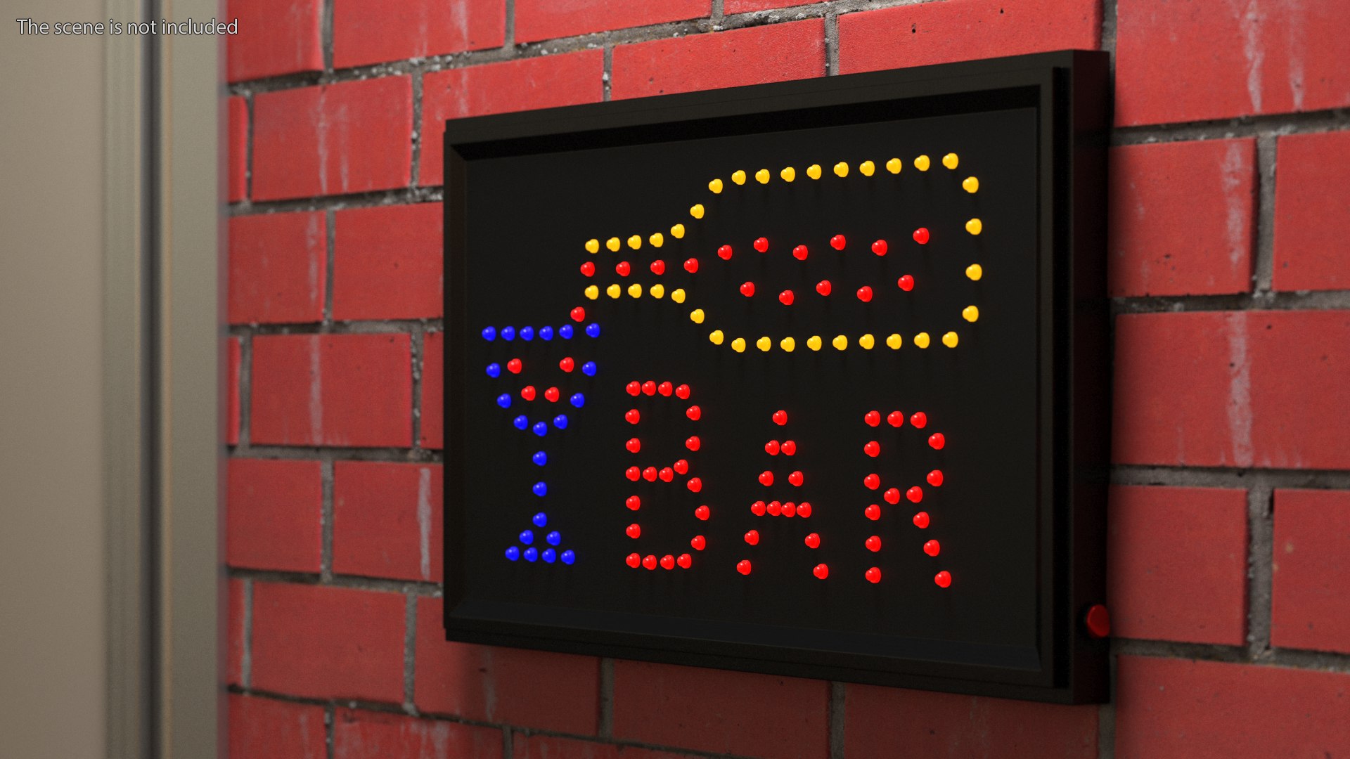 3D Bar Neon LED Light ON Business Sign - TurboSquid 2110813
