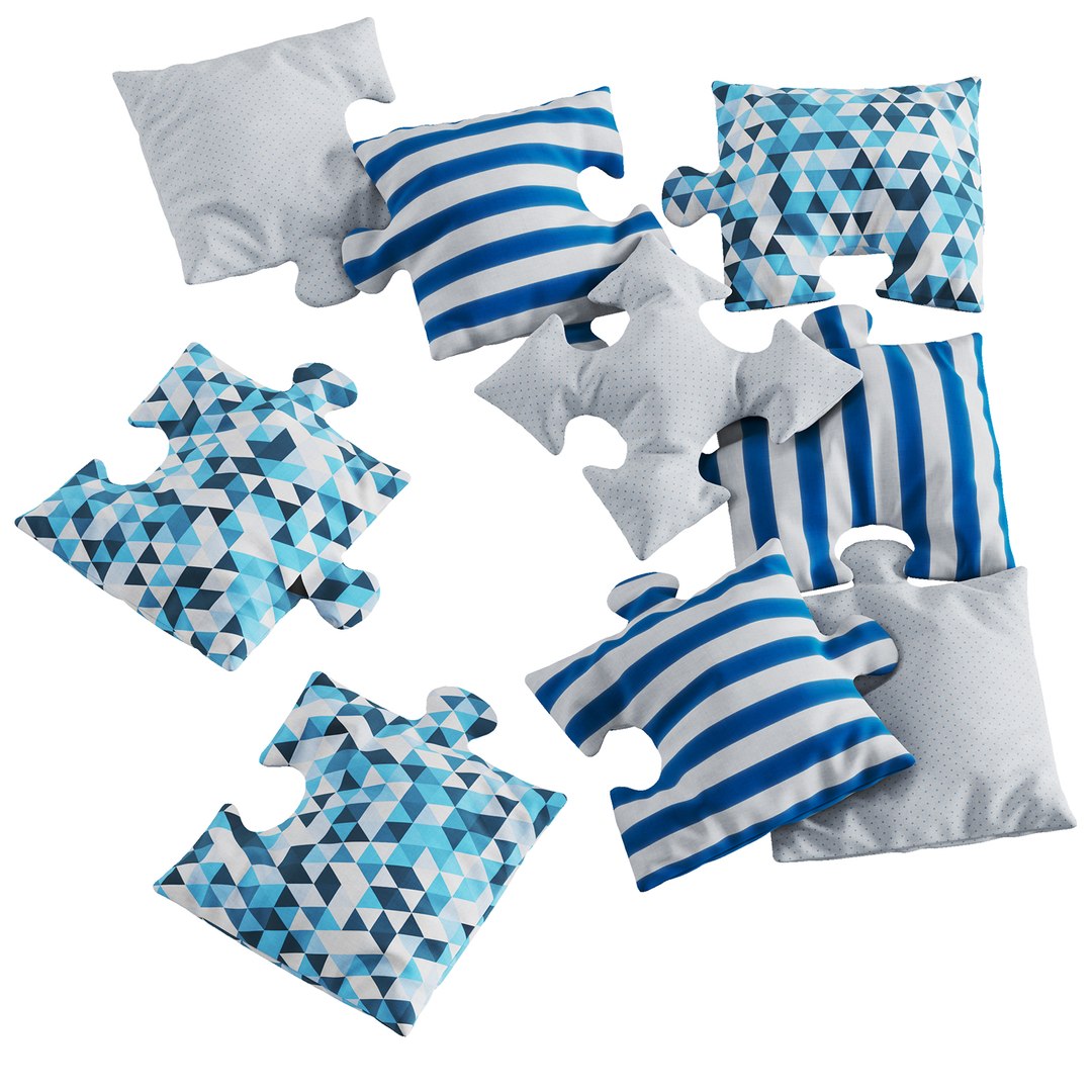 Puzzle pillows 3D - TurboSquid 1511766