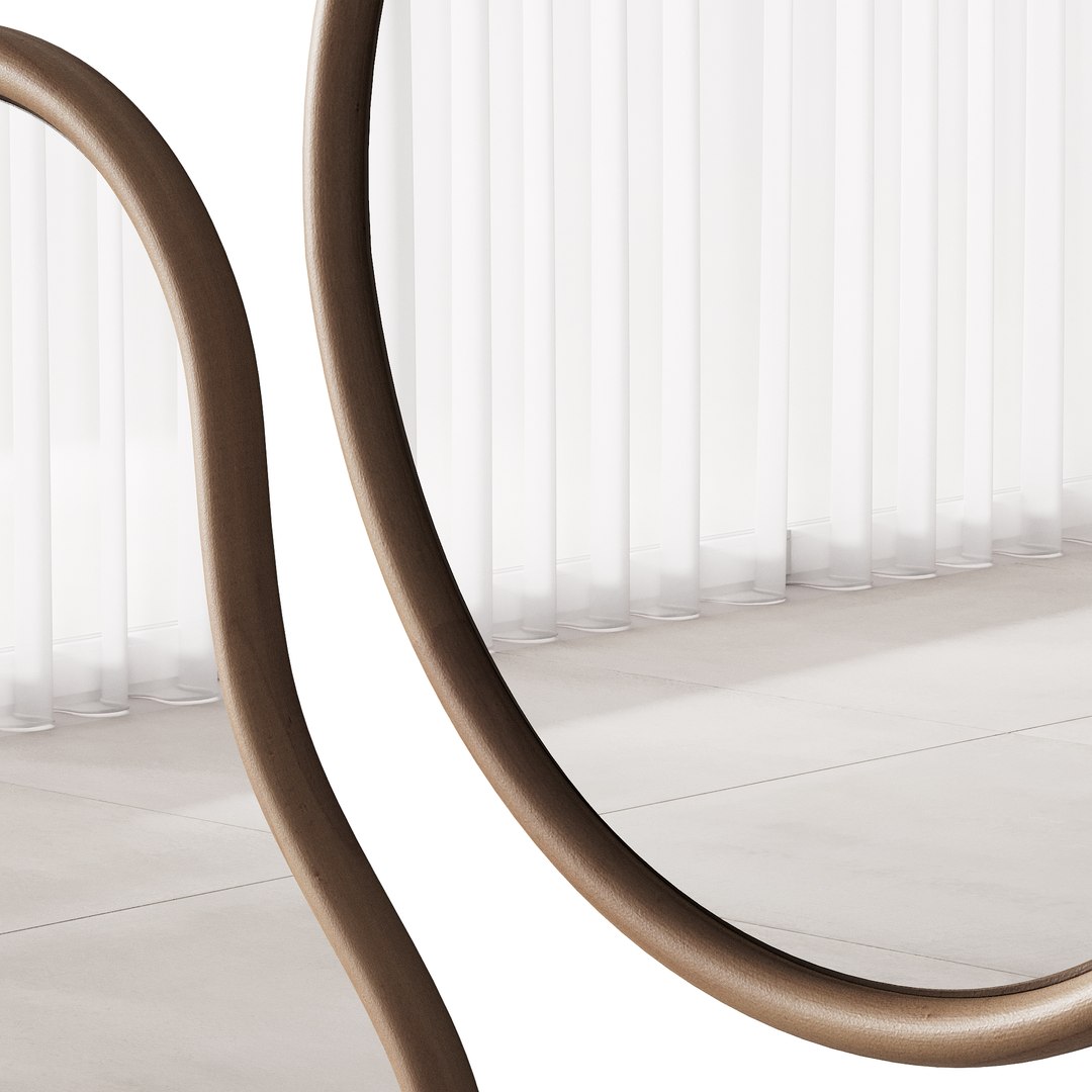 3D 344 Sculptural Organic Dim Mindi Wood Mirrors Model - TurboSquid 2077022