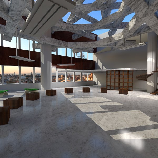office loft atrium environment obj
