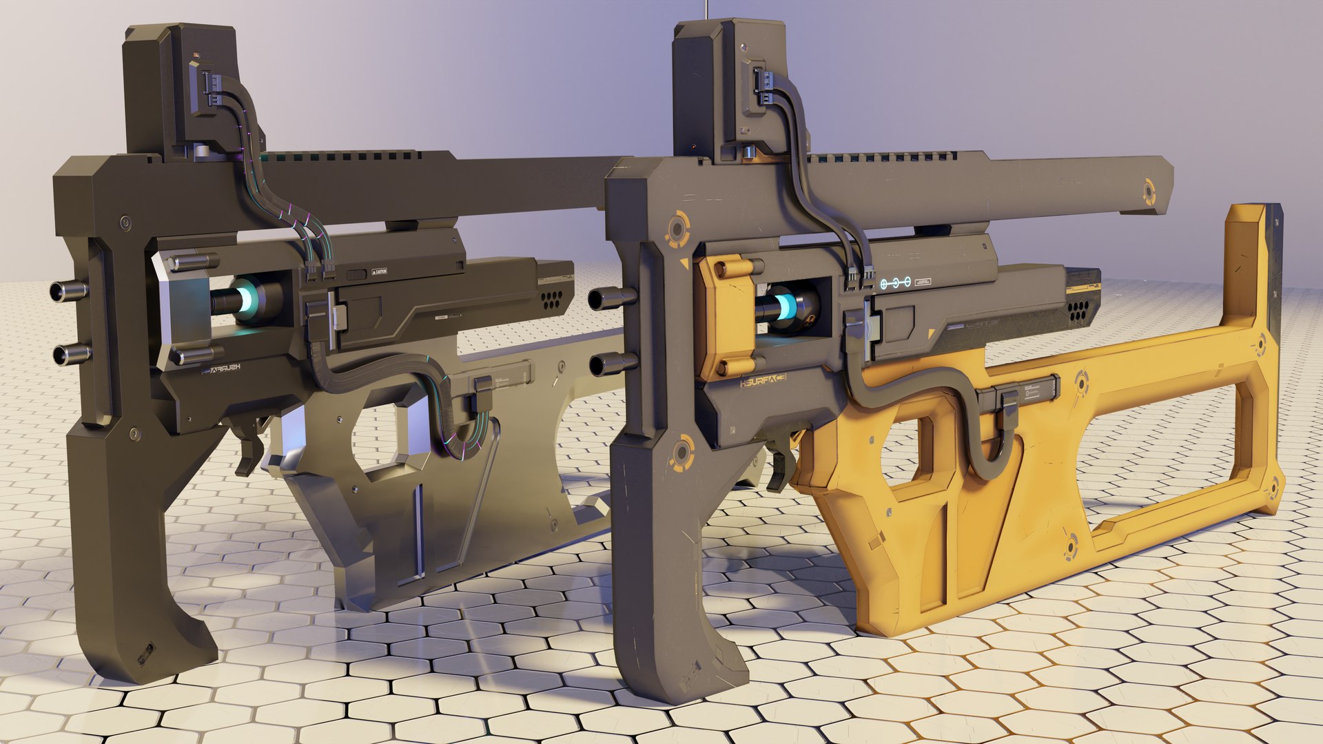 Sci-fi Gun Model Game Asset 3D - TurboSquid 2021215