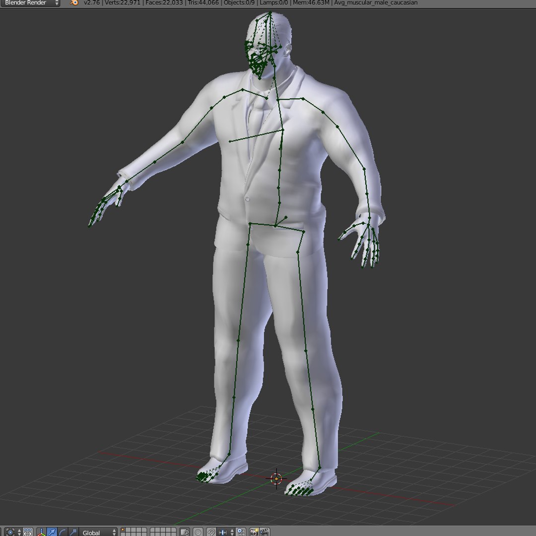 Muscular Caucasian Male Rigged 3d Obj