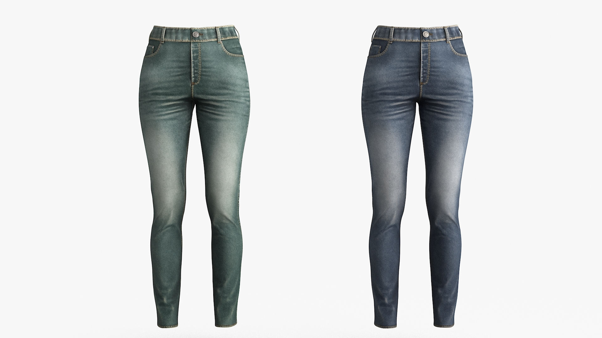 3D Female Jeans 2 Colors - TurboSquid 2334362