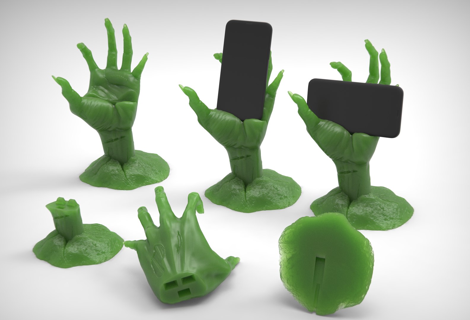 modelo 3d Soporte para teléfono con forma de mano de zombie ...