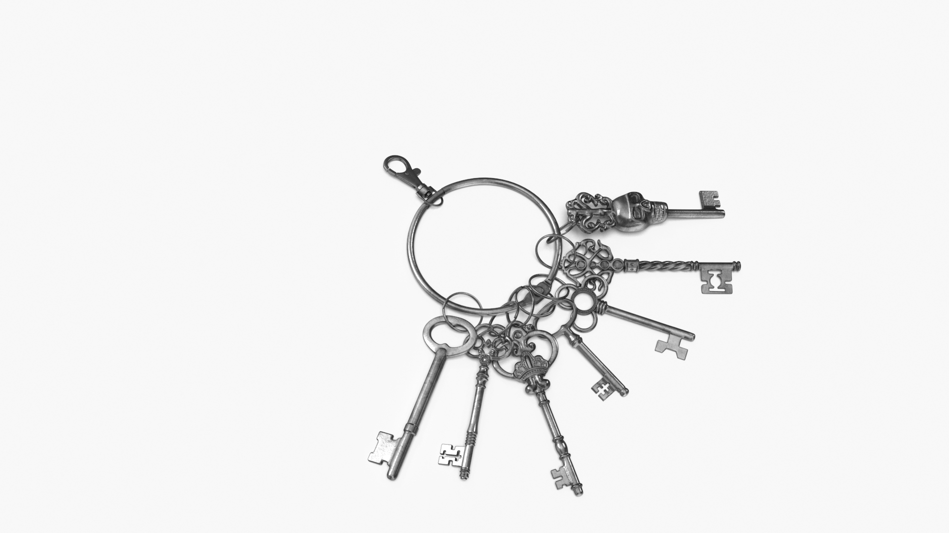 Skeleton Keys Bunch Silver 3D Model - TurboSquid 2247298