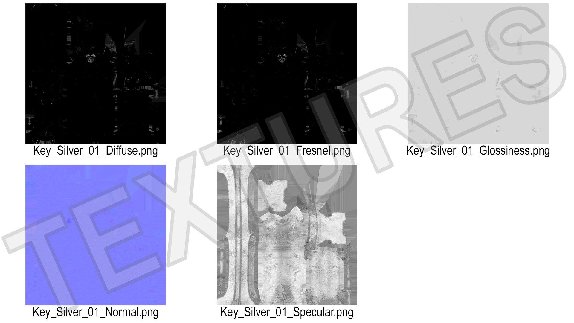 Skeleton Keys Bunch Silver 3D Model - TurboSquid 2247298