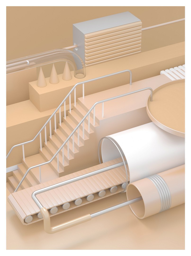 Processing Plant Pop Color 3D - TurboSquid 2028327