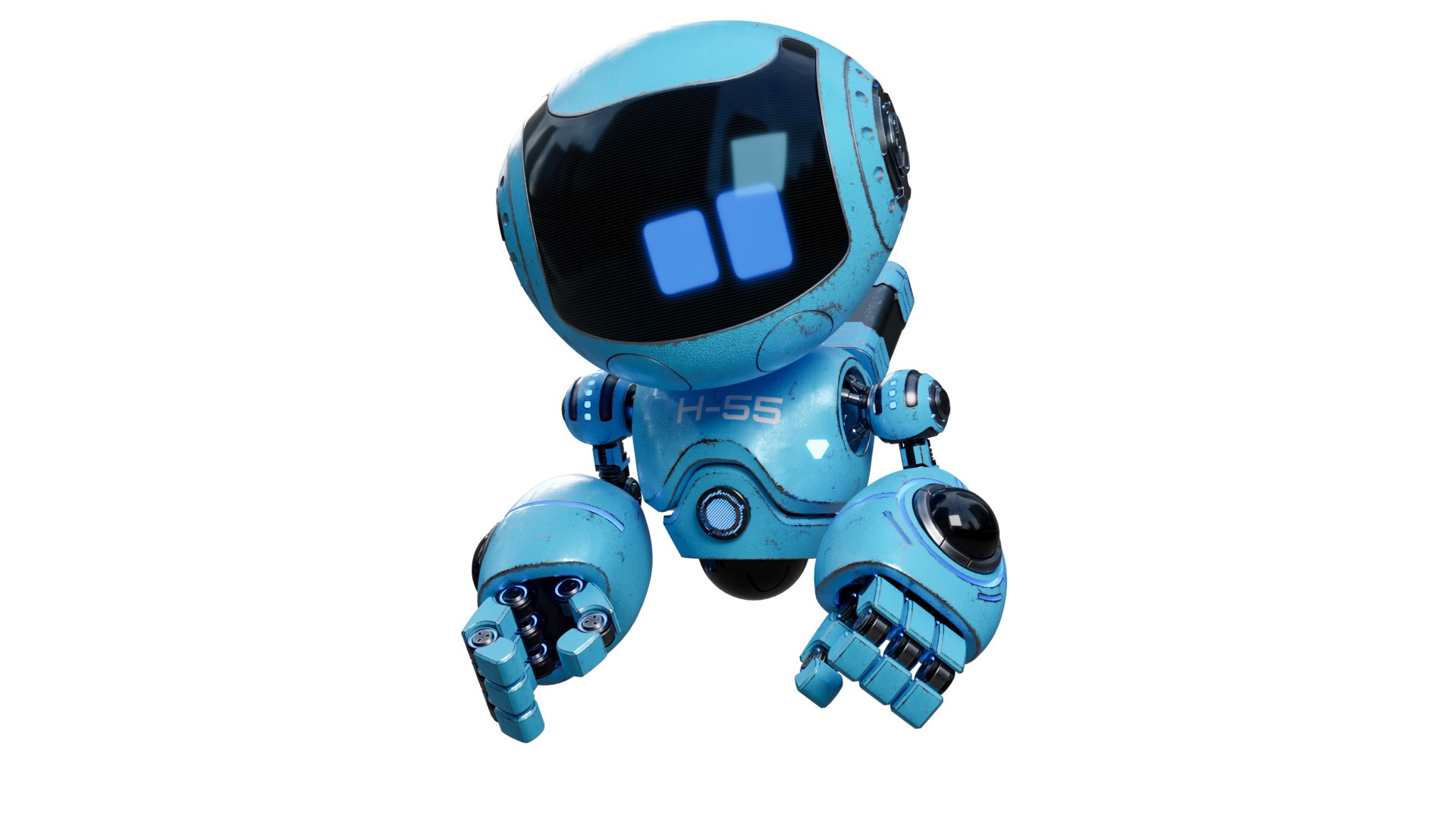 3D Space Robot 4 Blue model - TurboSquid 2150613