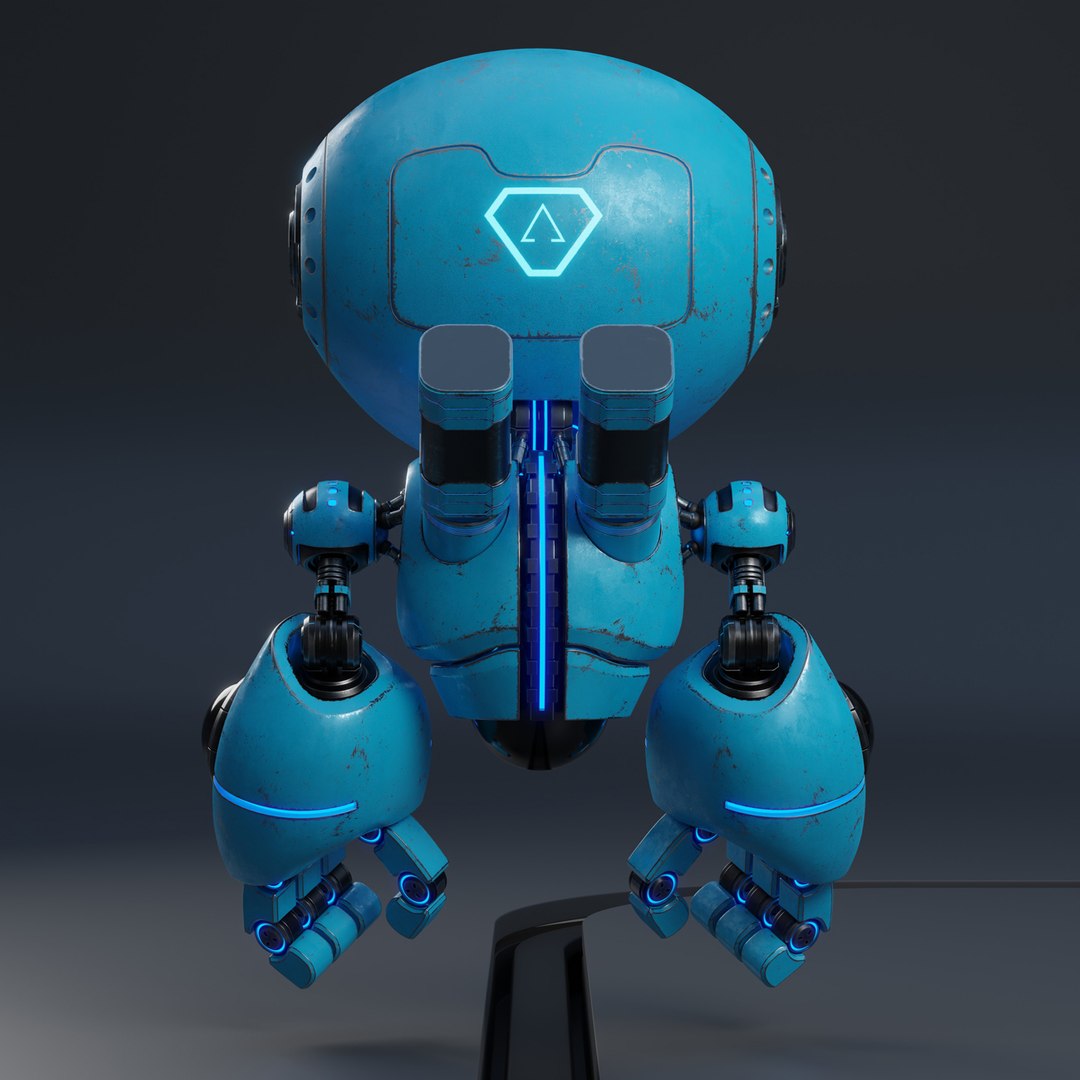 3D Space Robot 4 Blue model - TurboSquid 2150613