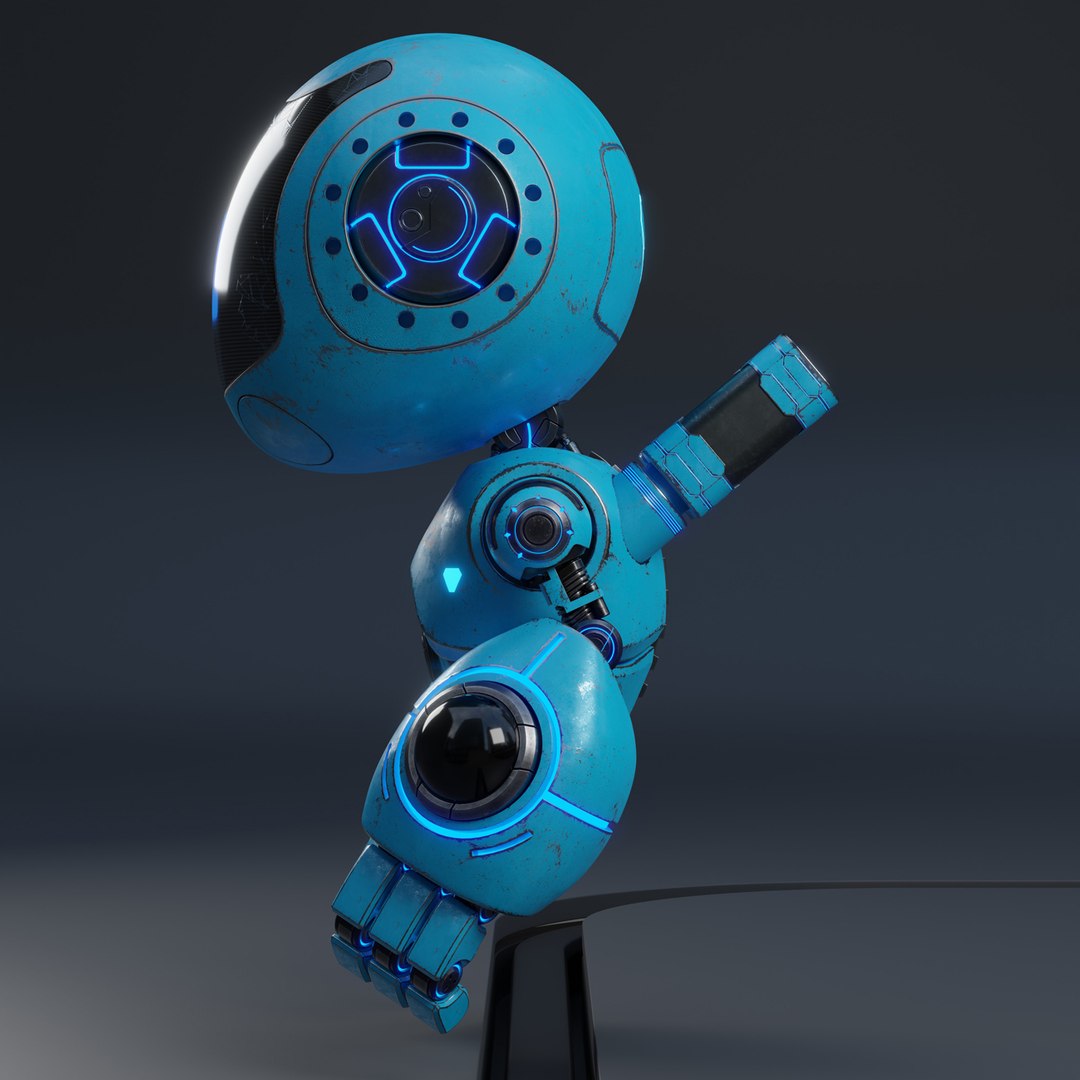 3D Space Robot 4 Blue model - TurboSquid 2150613
