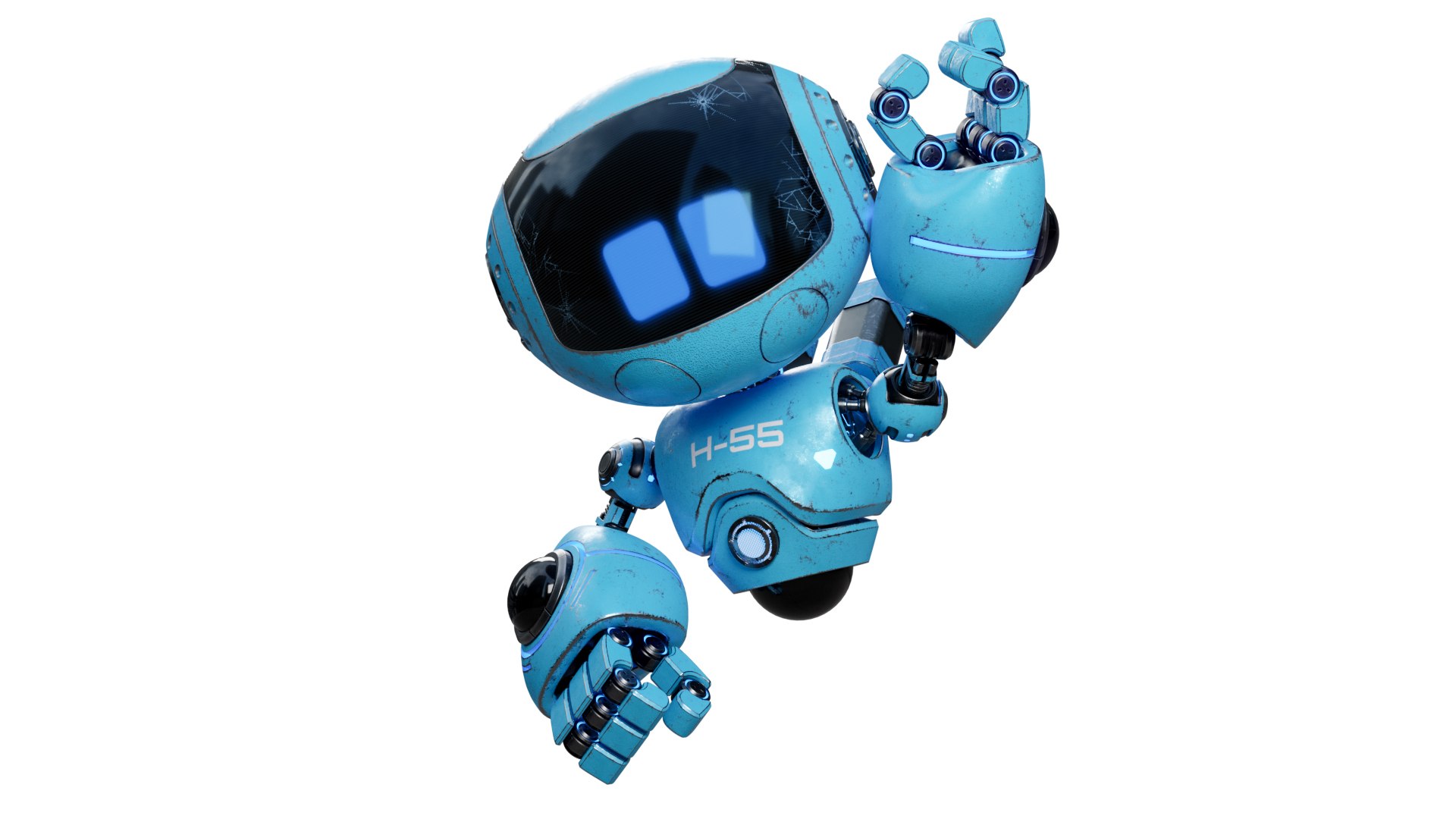 3D Space Robot 4 Blue model - TurboSquid 2150613
