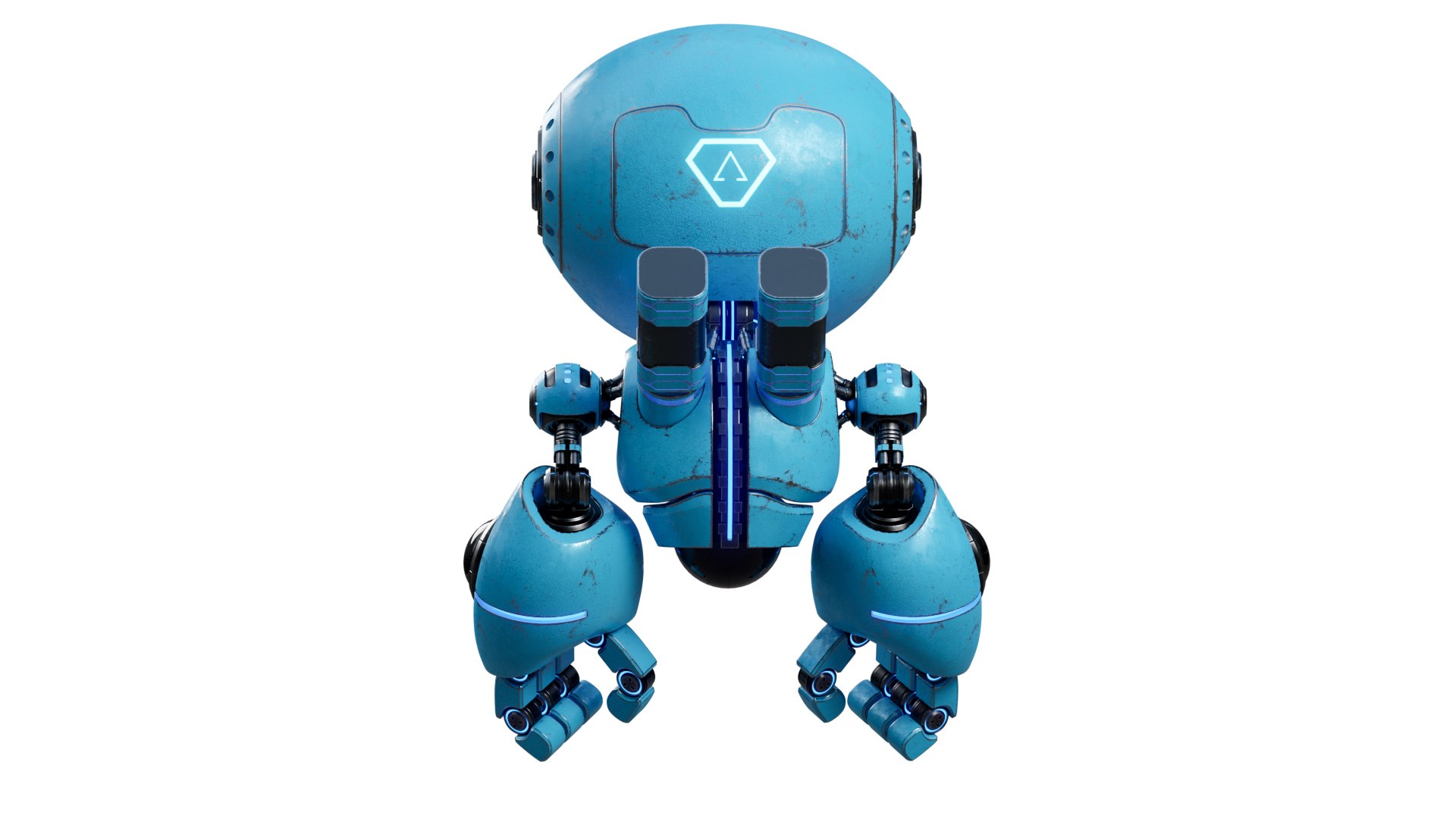 3D Space Robot 4 Blue model - TurboSquid 2150613