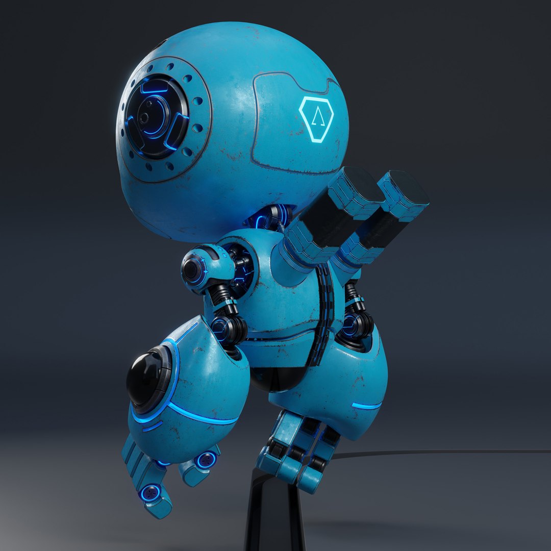 3D Space Robot 4 Blue model - TurboSquid 2150613