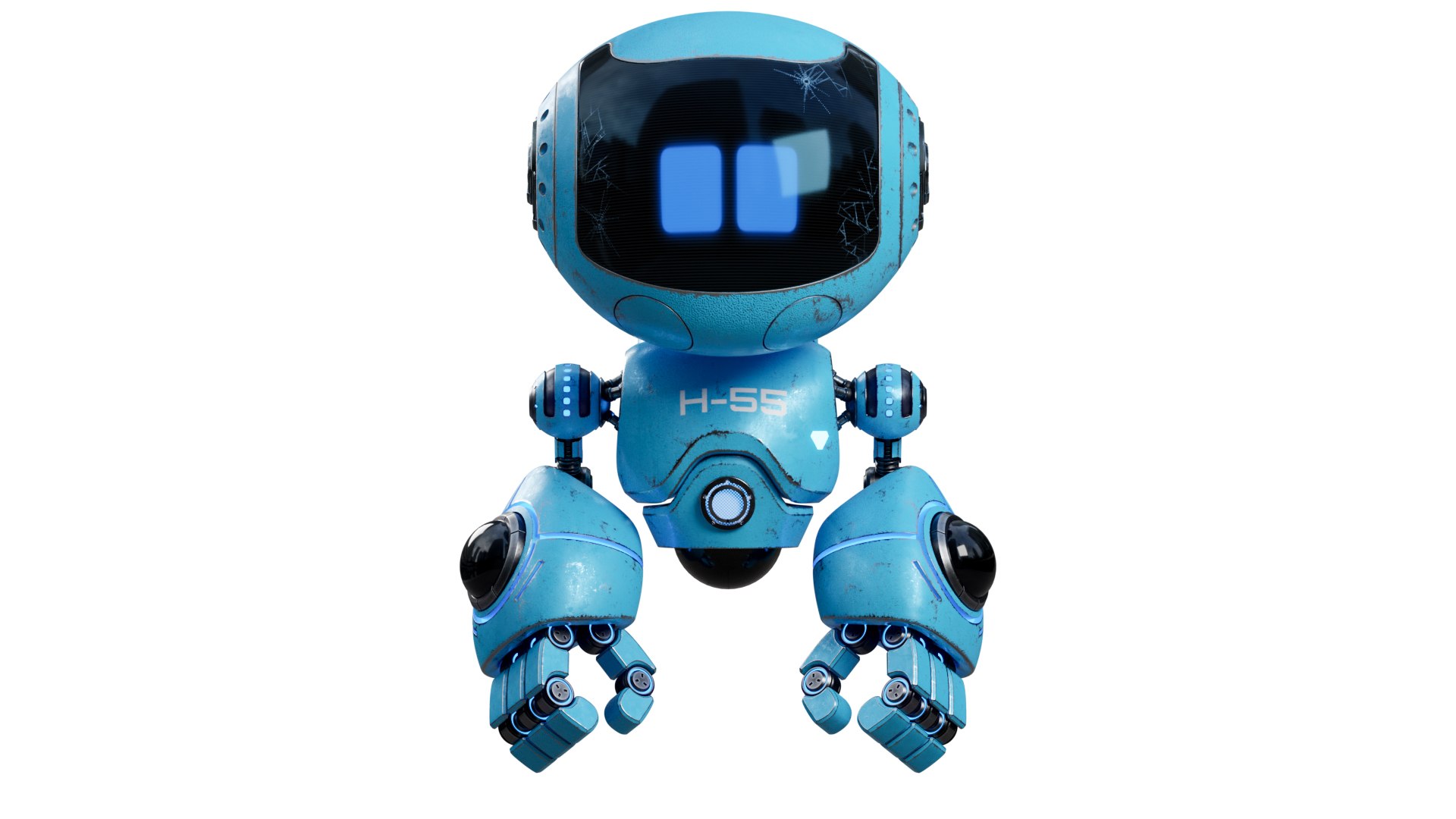 3D Space Robot 4 Blue model - TurboSquid 2150613