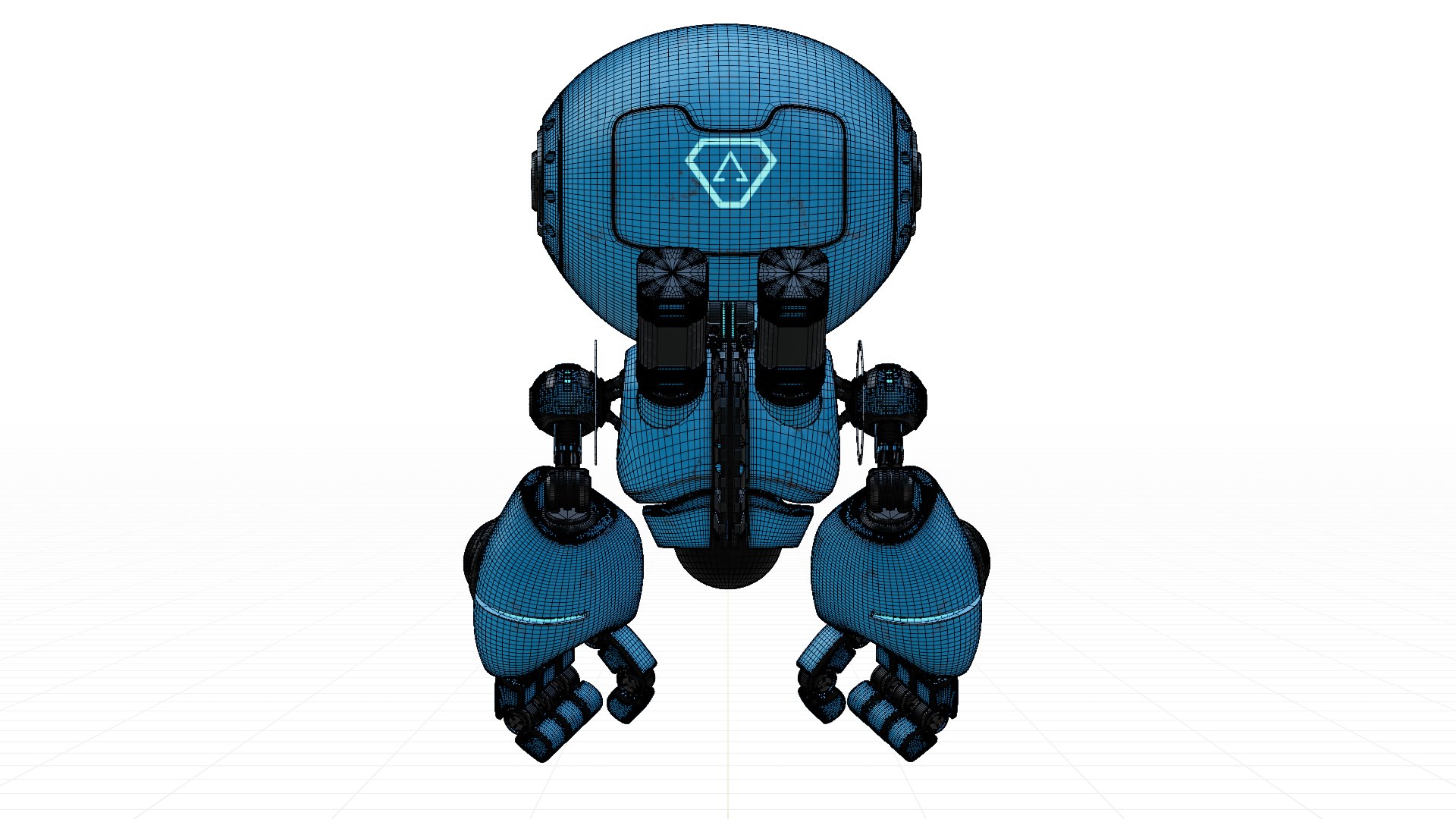 3D Space Robot 4 Blue model - TurboSquid 2150613