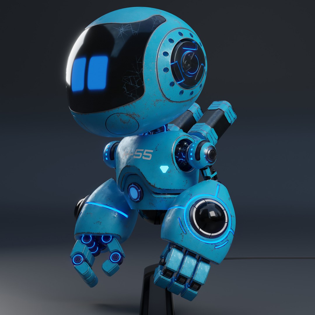 3D Space Robot 4 Blue model - TurboSquid 2150613