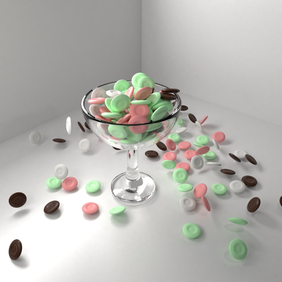 3D Chocolate Coin Drops Bowl - TurboSquid 1475191