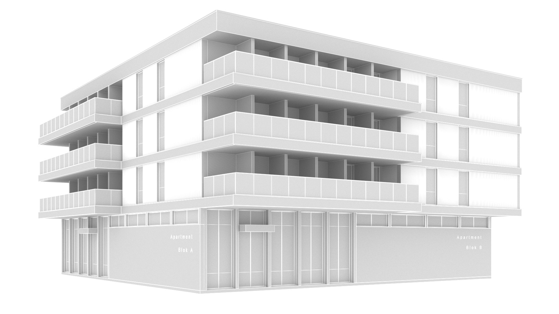 Apartment Building Realistic 3D Model - TurboSquid 2340737